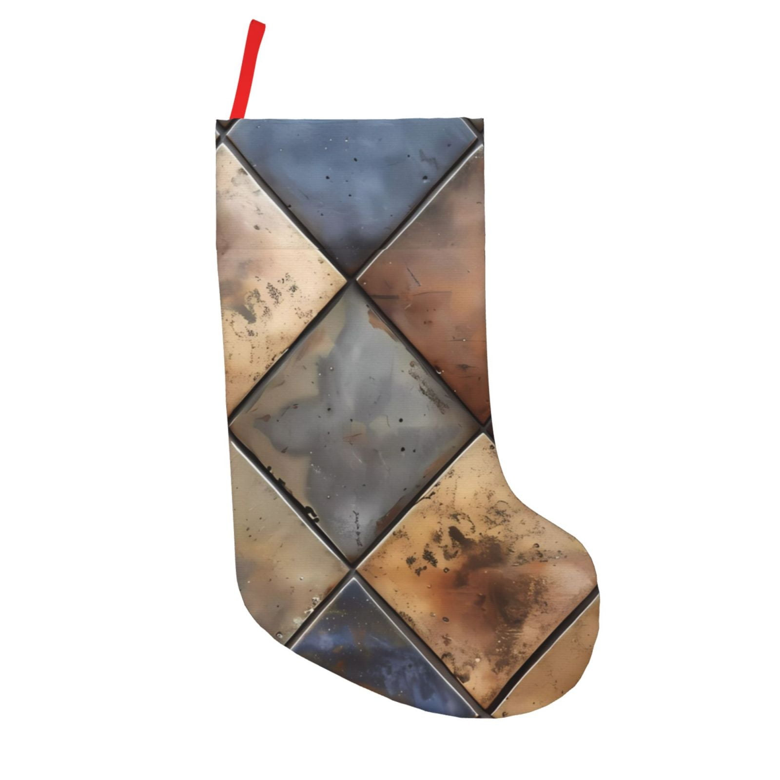 Salouo Rustic Tile Pattern Print Christmas Decorations Stockings 1 Pack ...