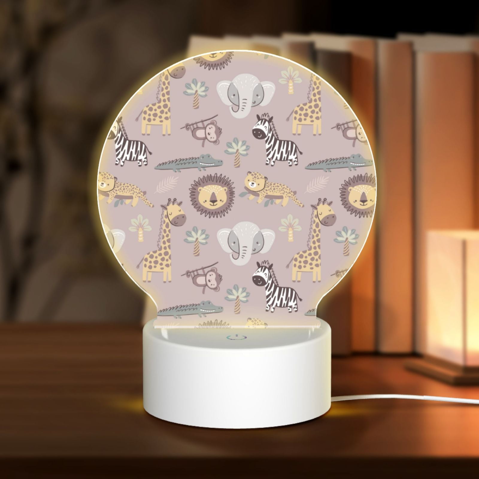 Salouo Safari Animals for Round Acrylic Night Light - Acrylic Sheets ...