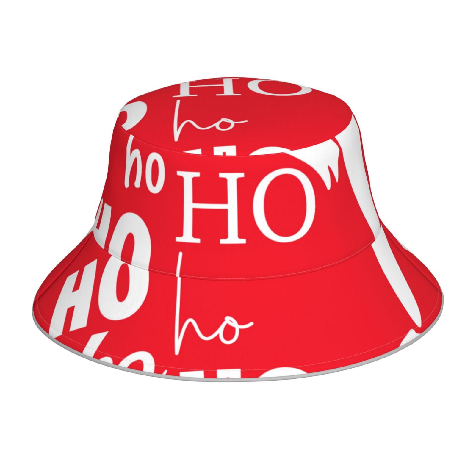 Salouo Saying Ho Ho Ho Print Unisex Bucket Hat, Outdoor Summer Beach ...