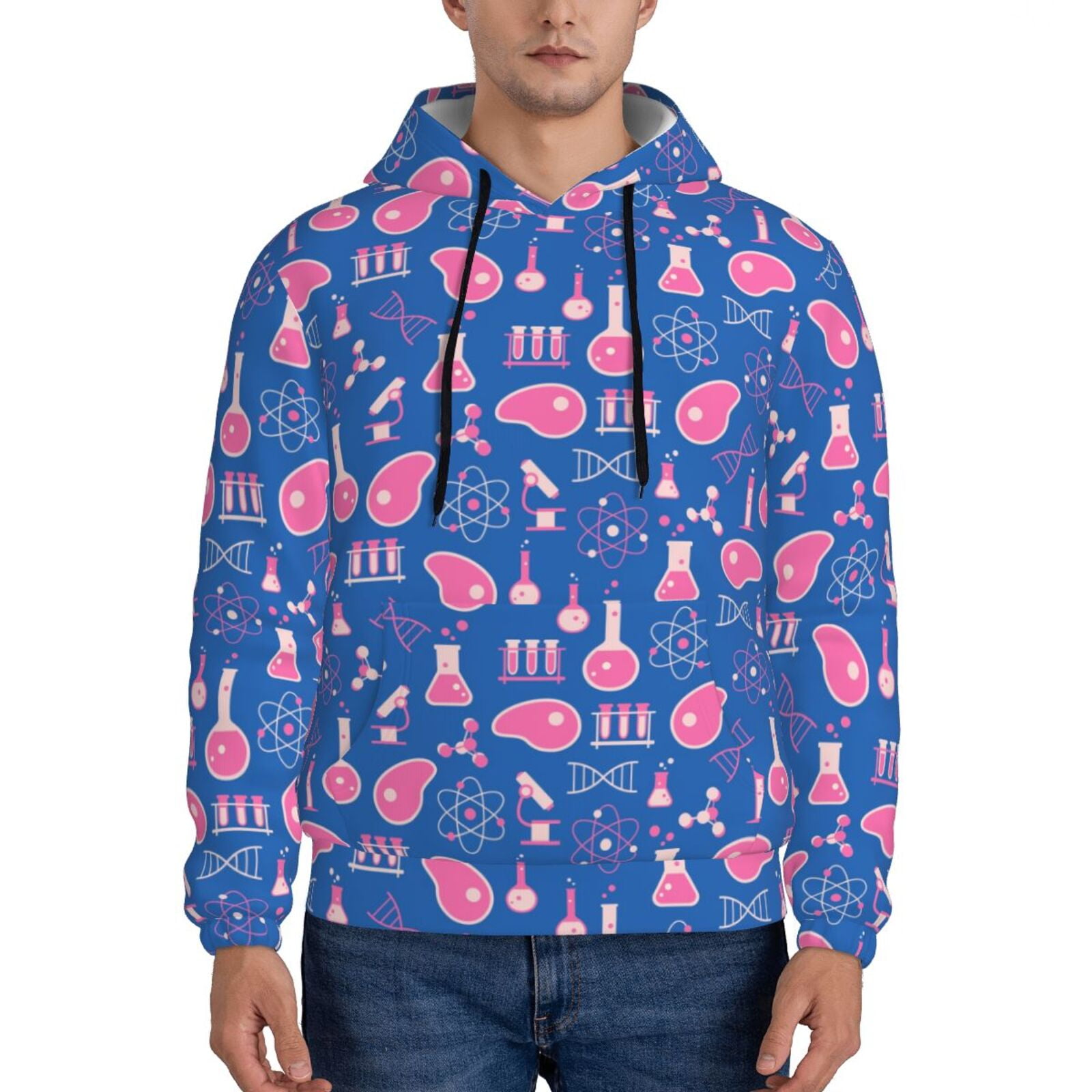 Salouo Science Experiment Pattern Men's Fall Hoodie Sweatshirt,Sport ...