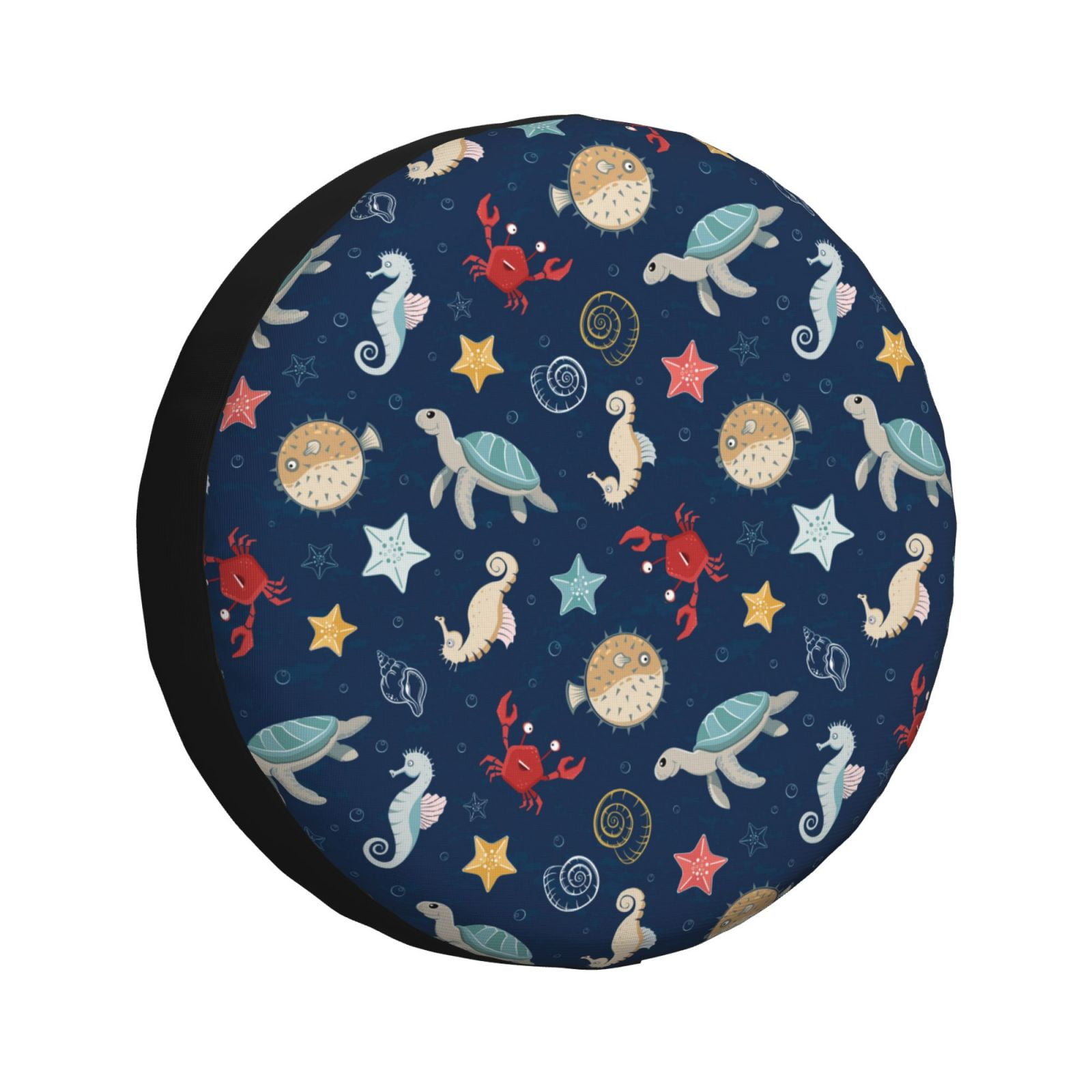 Salouo Sea Creatures Print Spare Tire Cover 14-17 inch Spare Tire ...
