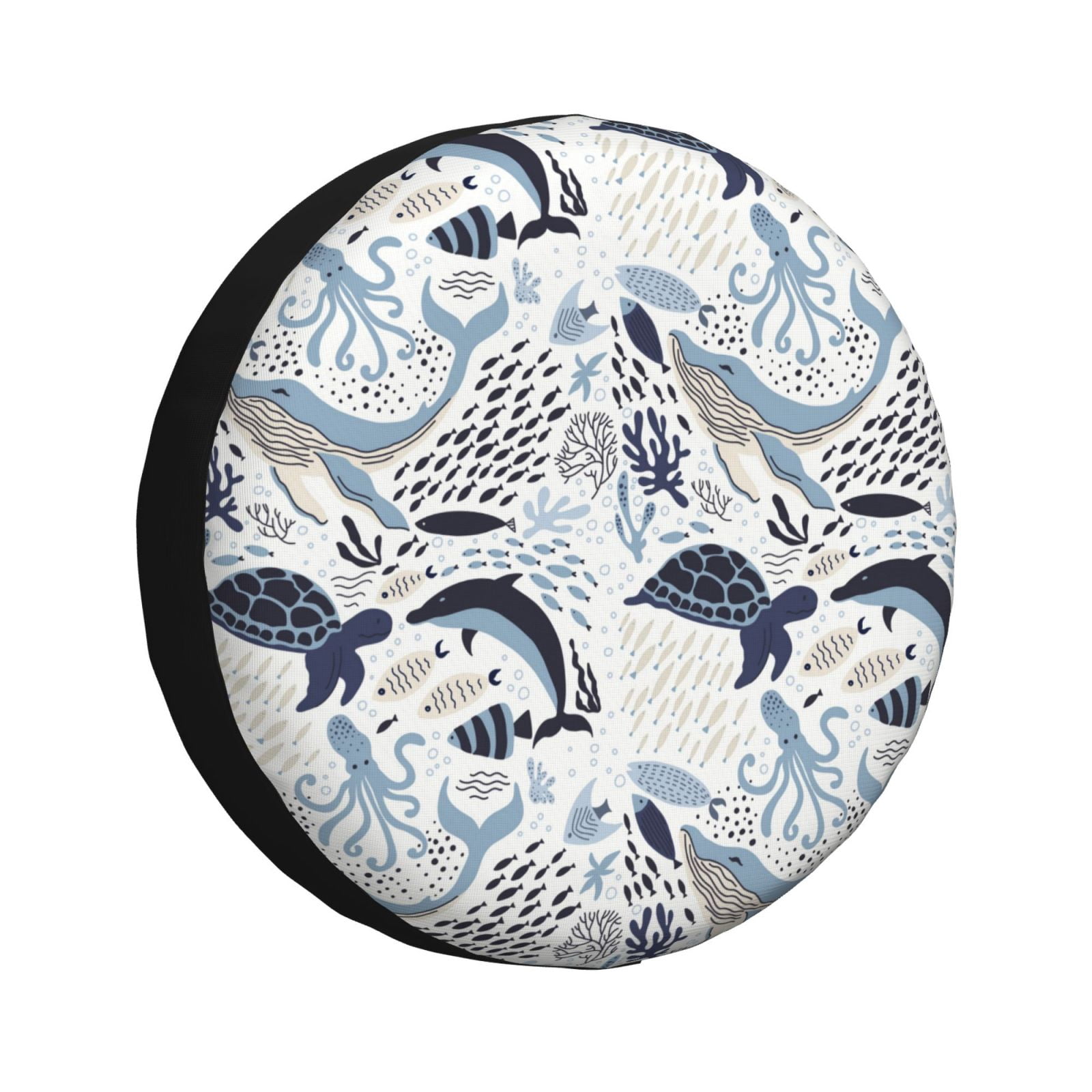 Salouo Sea Life Elements Print Spare Tire Cover 14-17 inch Spare Tire ...