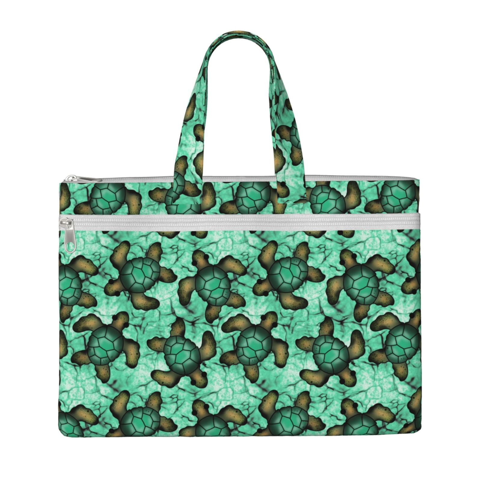 Salouo Sea Turtle for Canvas Tote File Bag, Tote Bag With Zipper ...