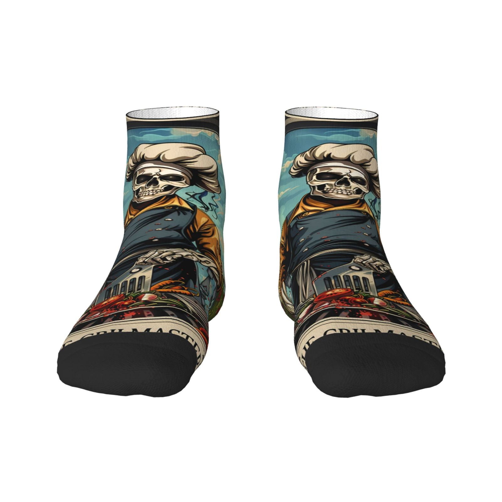 Salouo Skeleton Chef BBQ Scene Pattern Unisex Middle Tube Socks,Middle ...