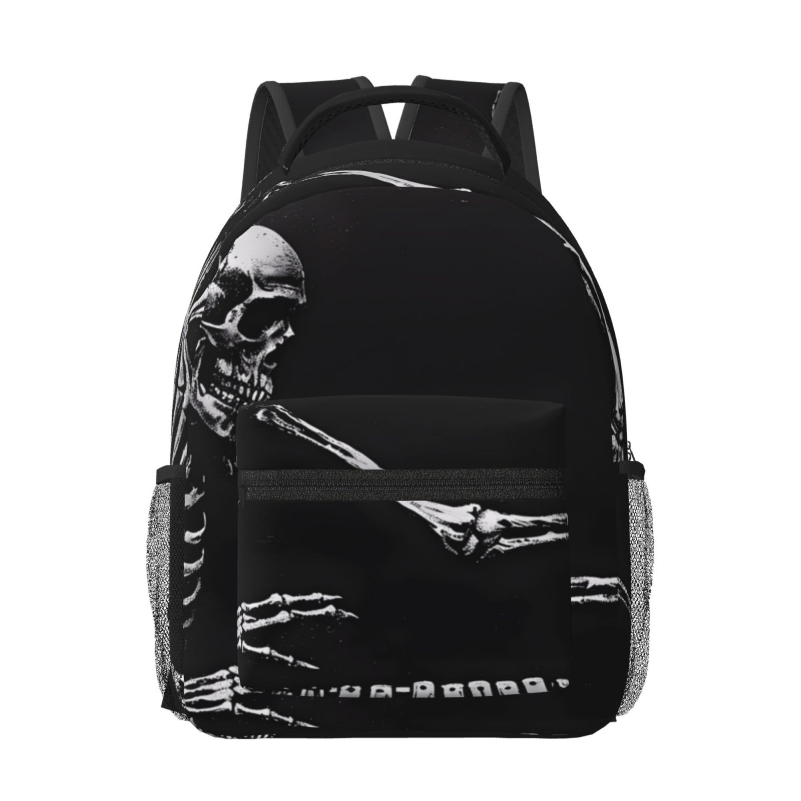 Salouo Skeleton Playing Xylophone Print Laptop Backpack 16.5'' Daypack ...
