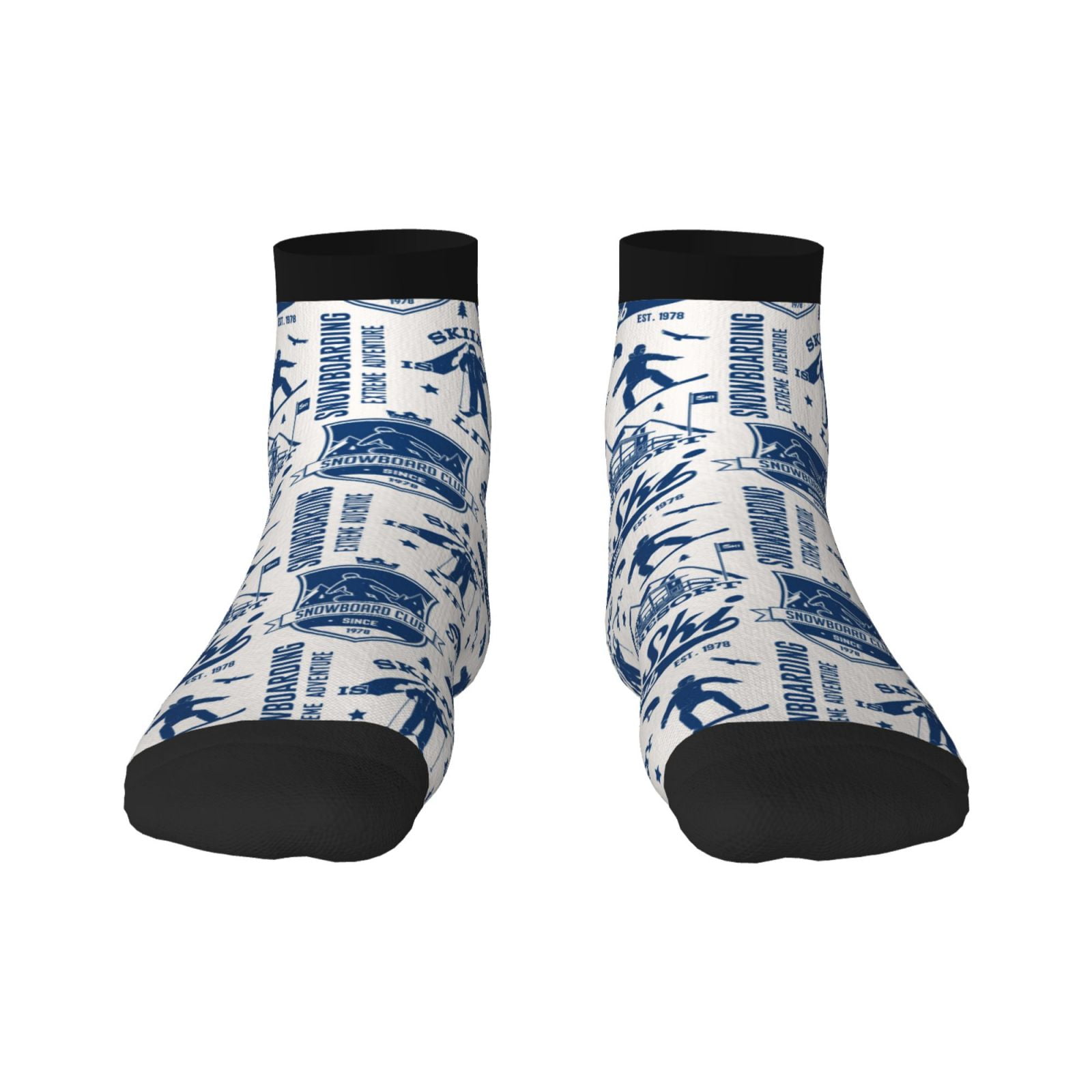 Salouo Skiing Enthusiast Pattern Unisex Middle Tube Socks,Middle-Finger ...