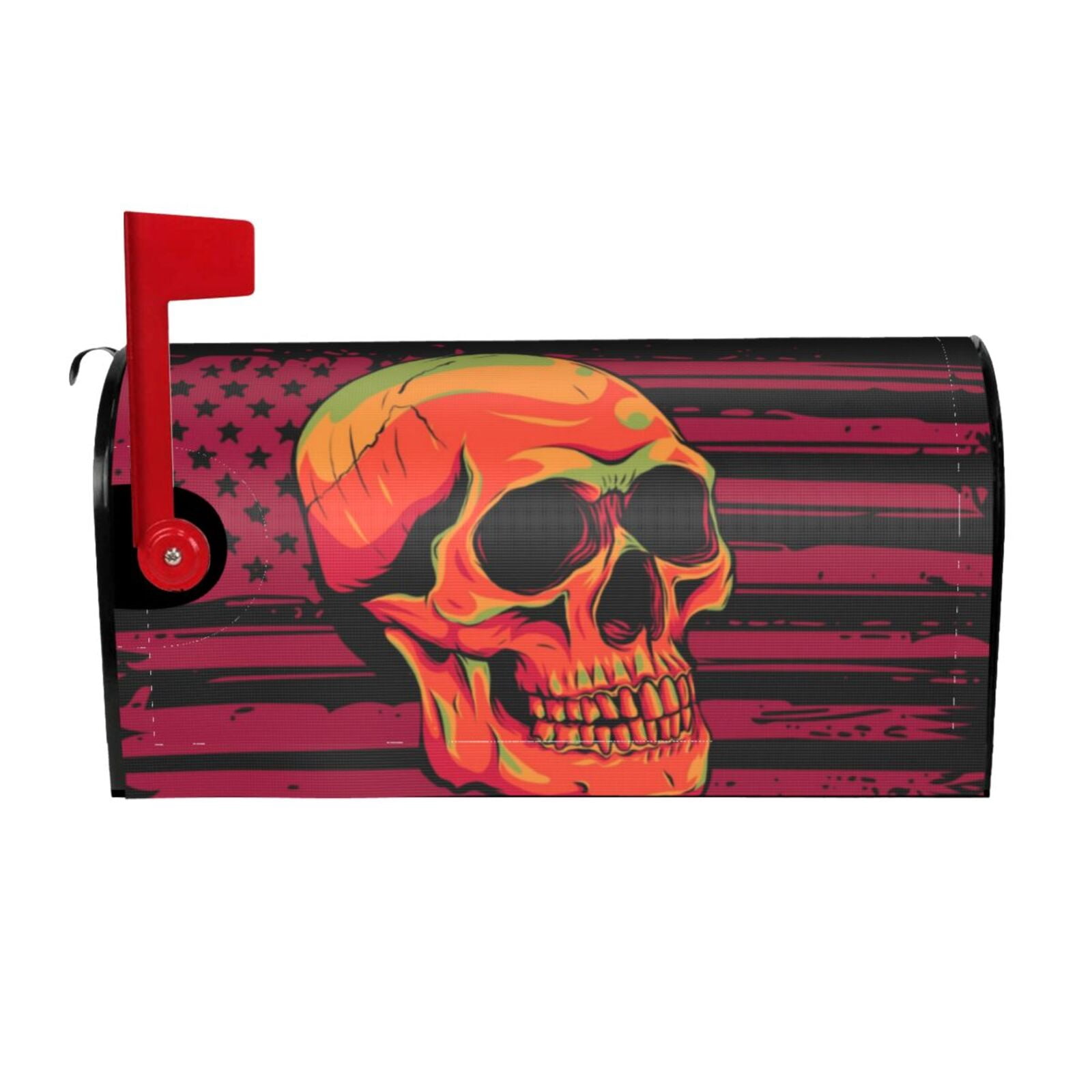 Salouo Skull And Flag Usa for Magnetic Mailbox Covers Waterproof Post ...