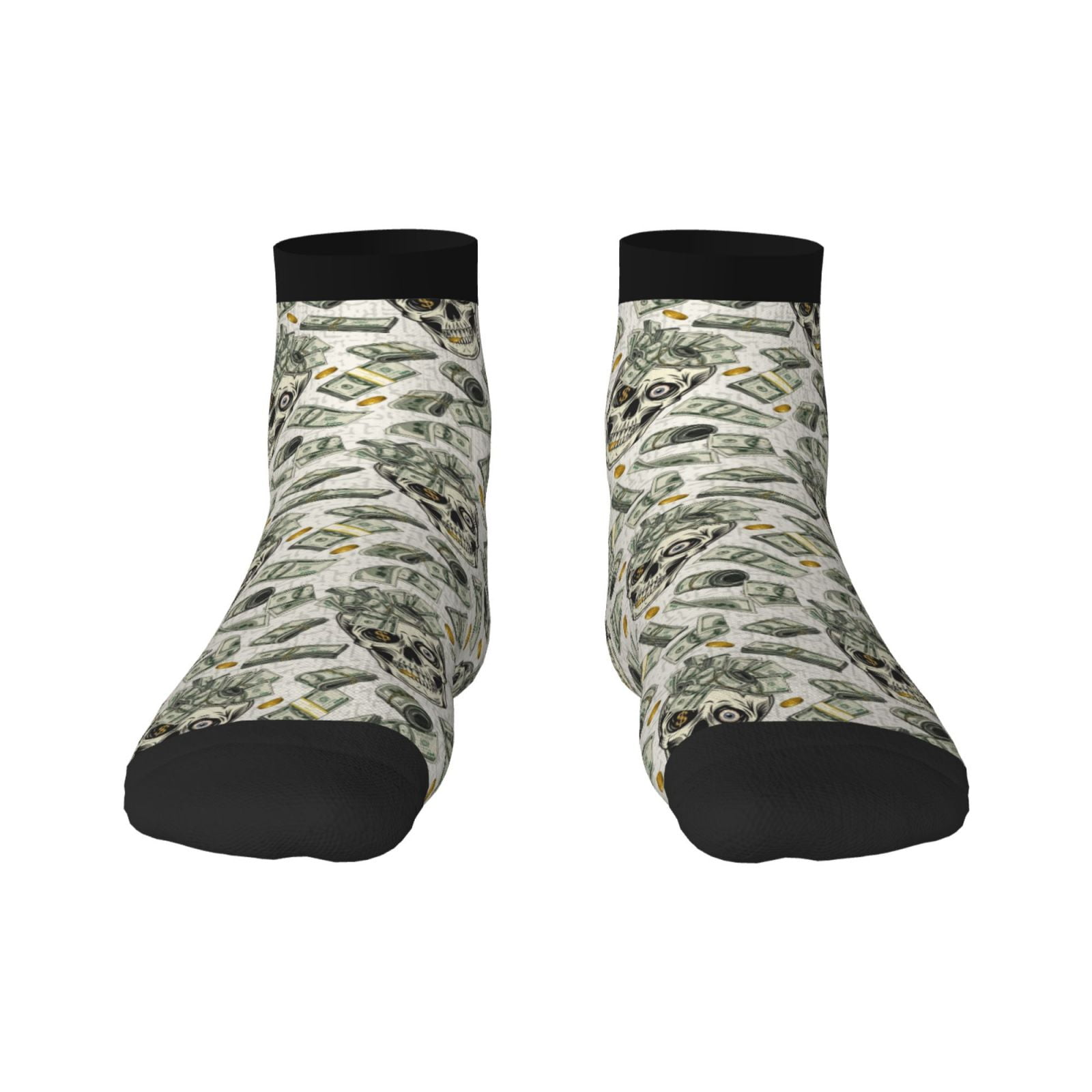 Salouo Skull with Cash Pattern Unisex Middle Tube Socks,Middle-Finger ...