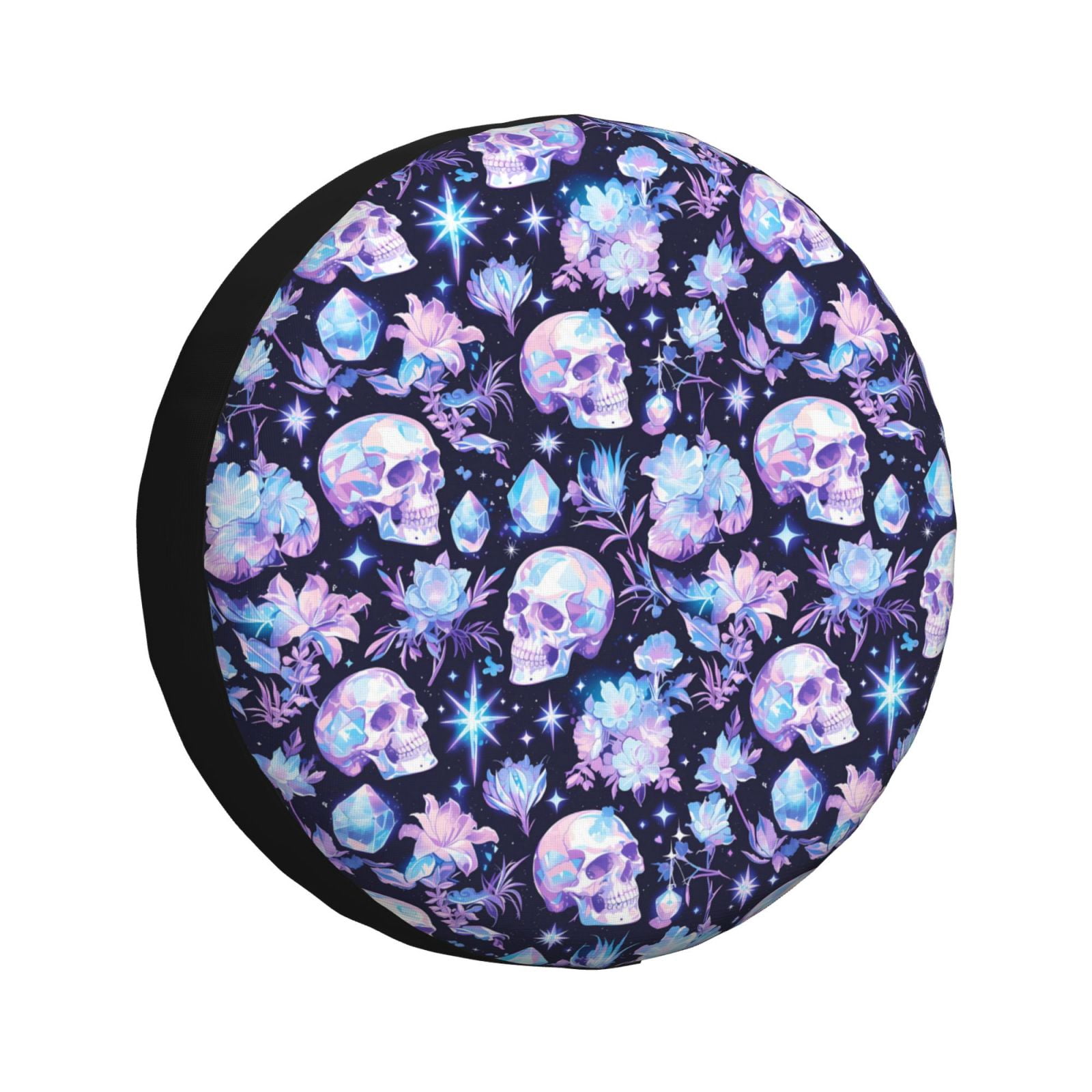 Salouo Skull crystal flower Print Spare Tire Cover 14-17 inch Spare ...