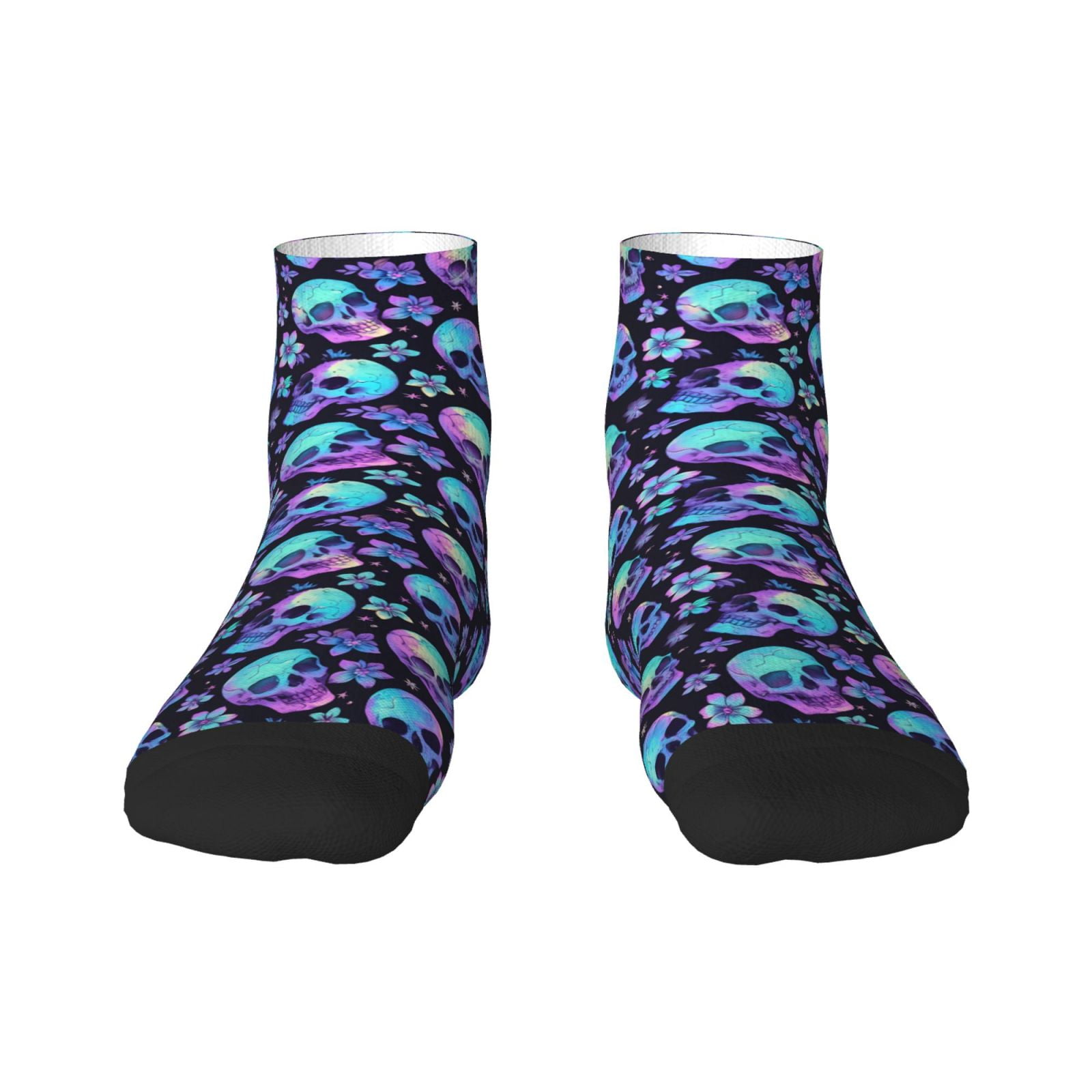 Salouo Skull flower tie dye Pattern Unisex Middle Tube Socks,Middle ...