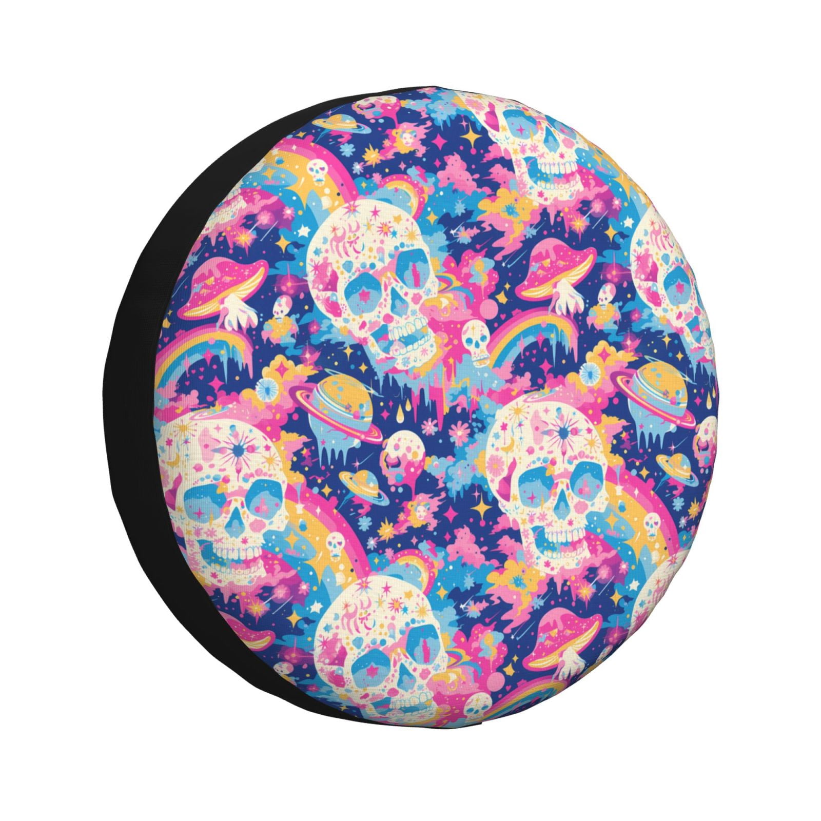 Salouo Skull rainbow color space Print Spare Tire Cover 14-17 inch ...