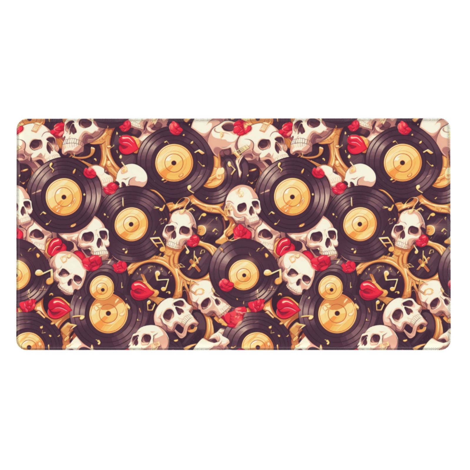 Salouo Skull record lips Print Large Mouse Pad,Extended Mat Desk Pad ...