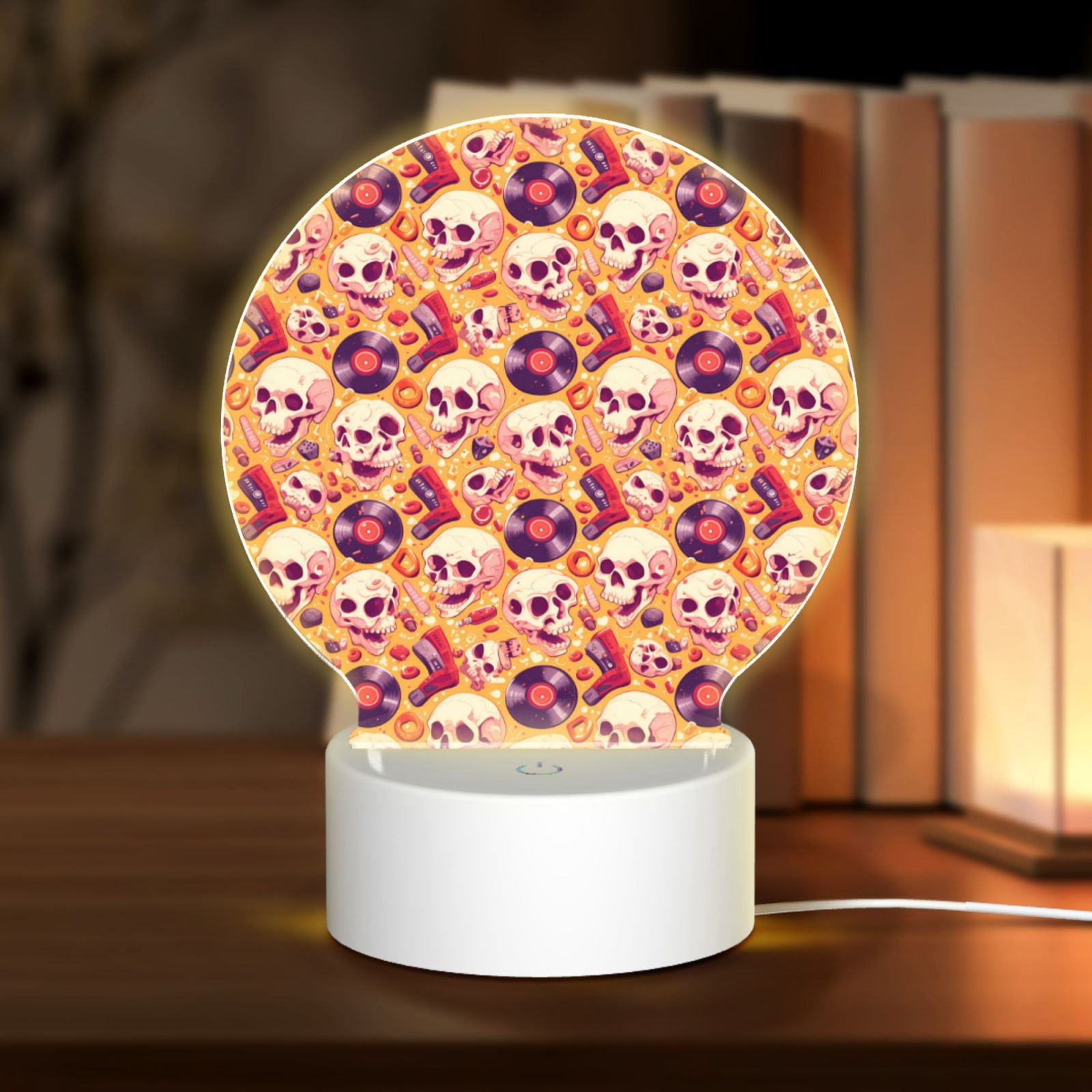 Salouo Skull rock record for Round Acrylic Night Light - Acrylic Sheets ...