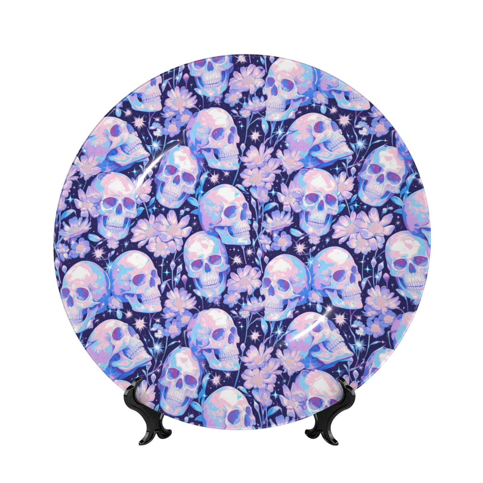 Salouo Skull star crystal Pattern Bone China Decorative Plate,Holiday ...