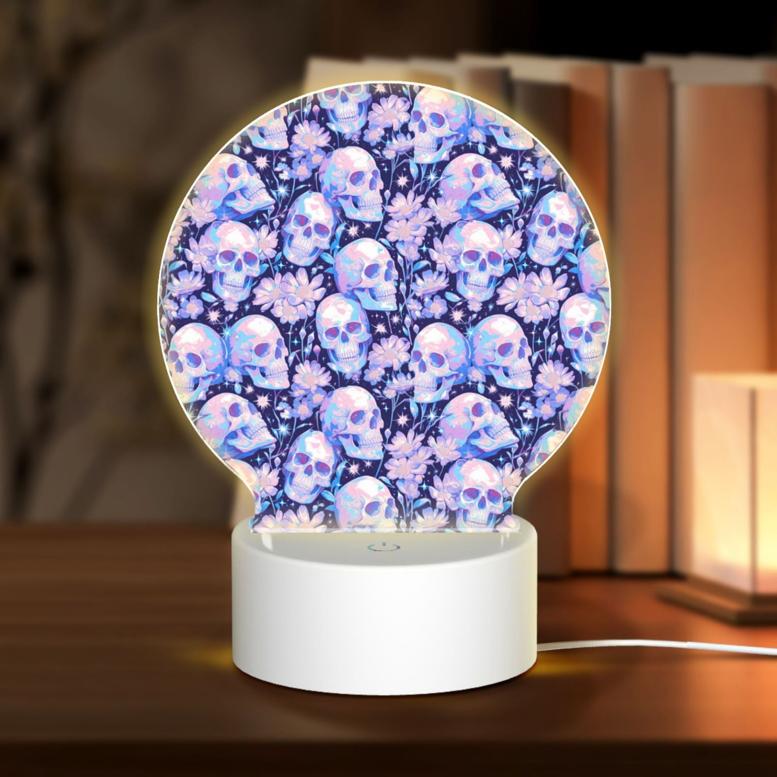 Salouo Skull star crystal for Round Acrylic Night Light - Acrylic ...