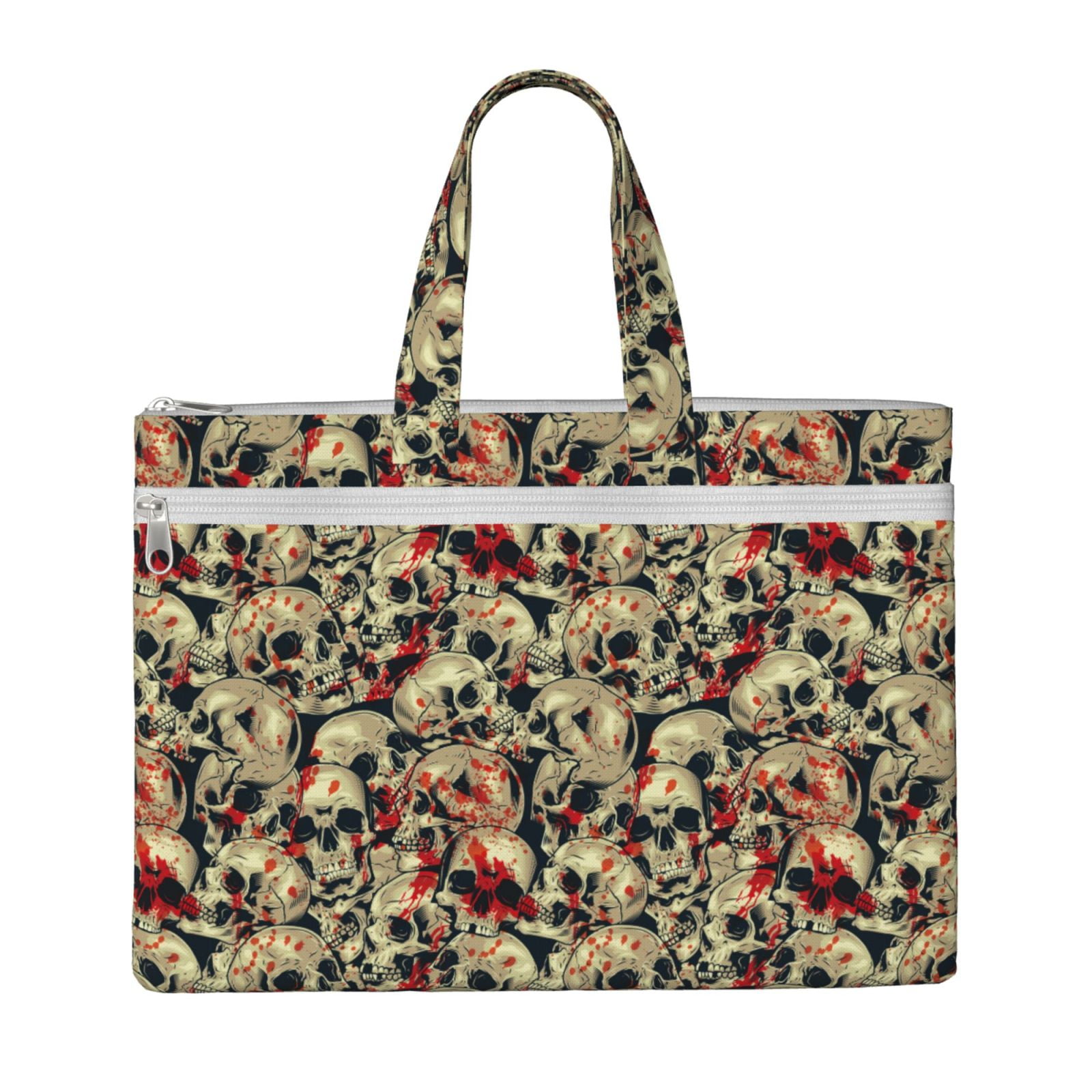 Salouo Skulls1 for Canvas Tote File Bag, Tote Bag With Zipper Business ...