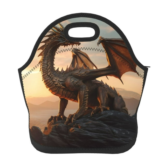 Salouo Sky Sunset Bronze Dragon for Lunch Tote,Lunch Bag Insulated ...