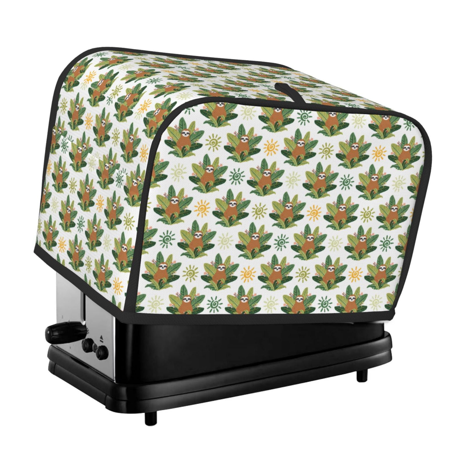 Salouo Sloth Sitting Tropical Leaves Pattern Two Slice Bread Machine ...