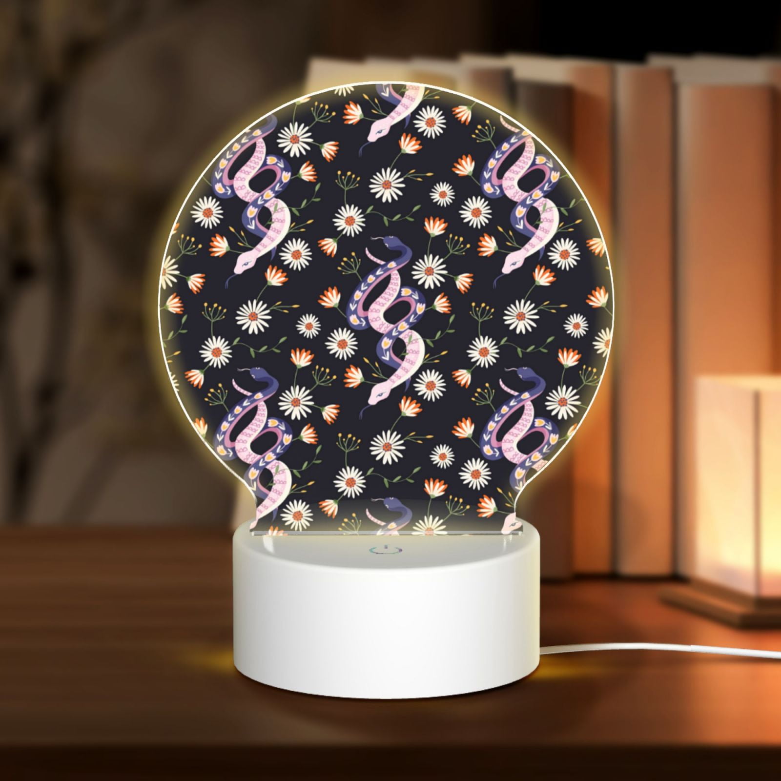Salouo Snake And Floral1 for Round Acrylic Night Light - Acrylic Sheets ...