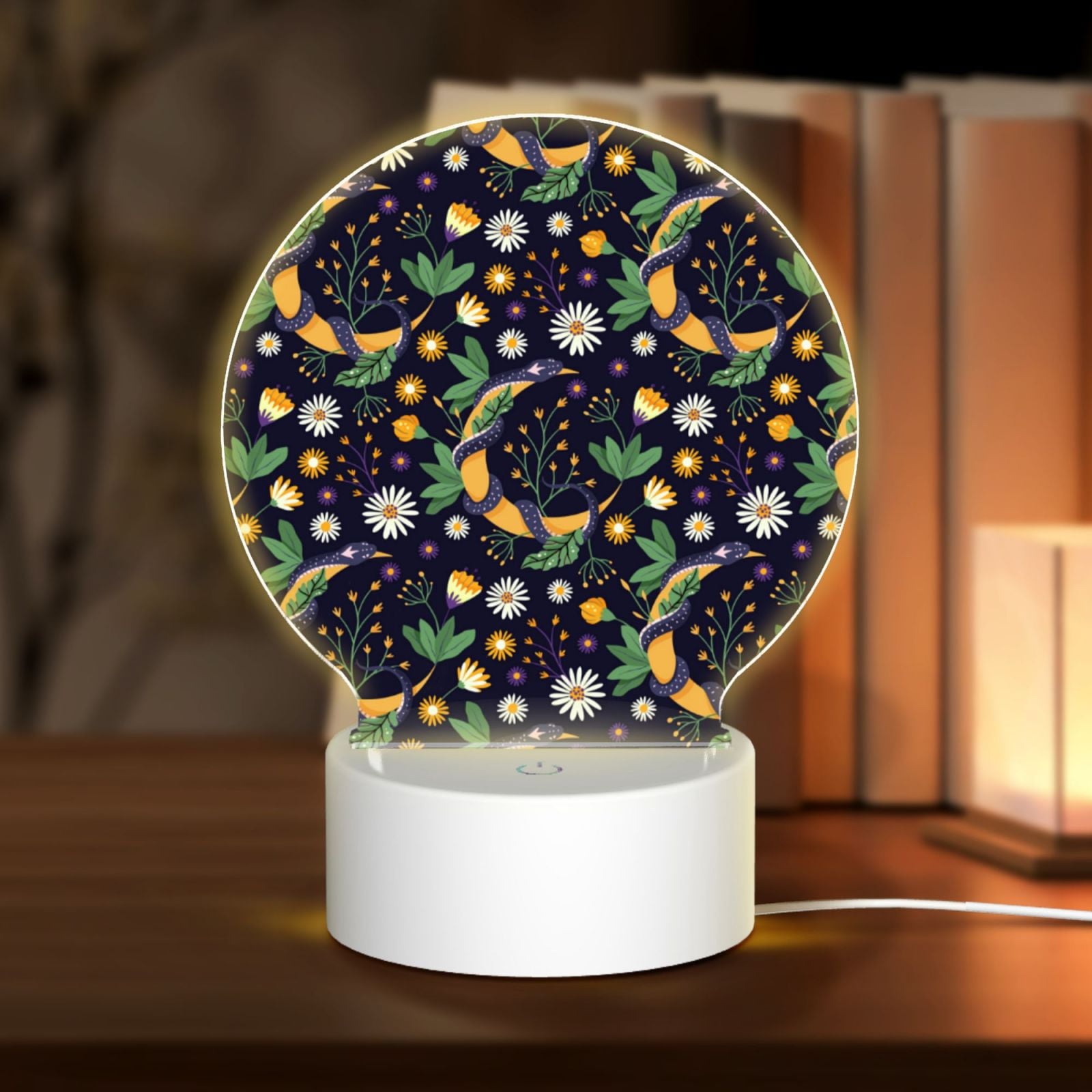 Salouo Snake And Flower for Round Acrylic Night Light - Acrylic Sheets ...
