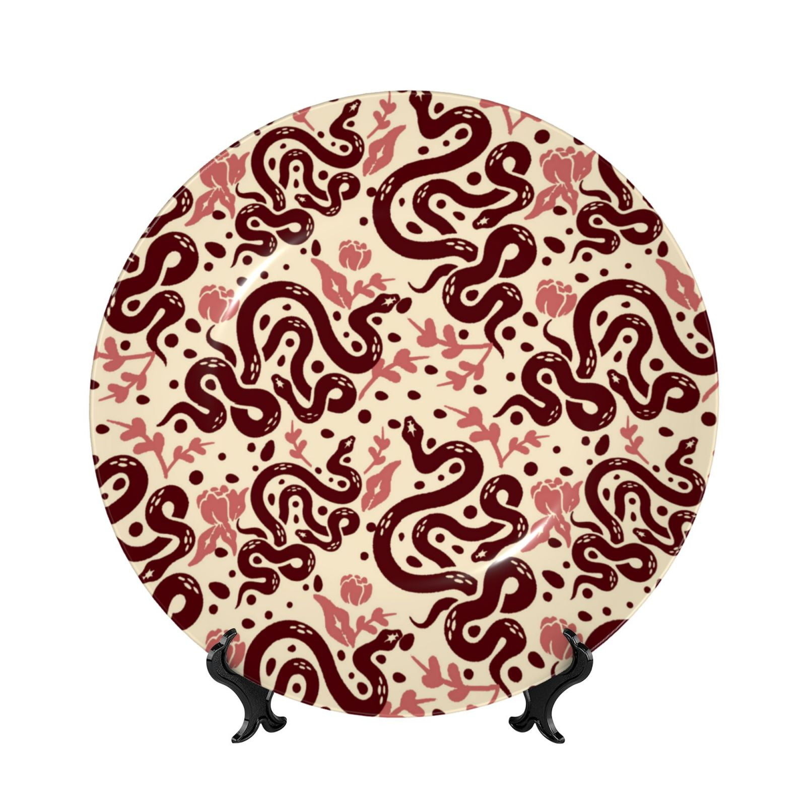 Salouo Snake Pattern Bone China Decorative Plate,Holiday Decor ...