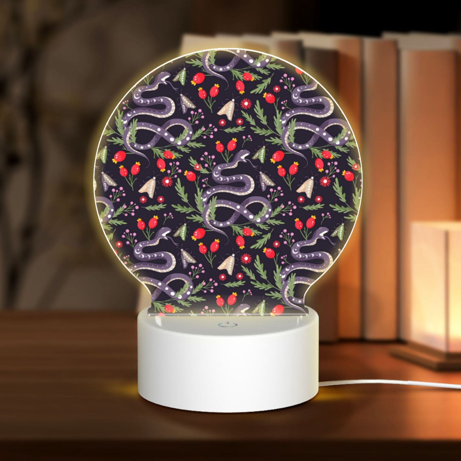 Salouo Snakes And Snake Fruit for Round Acrylic Night Light - Acrylic ...