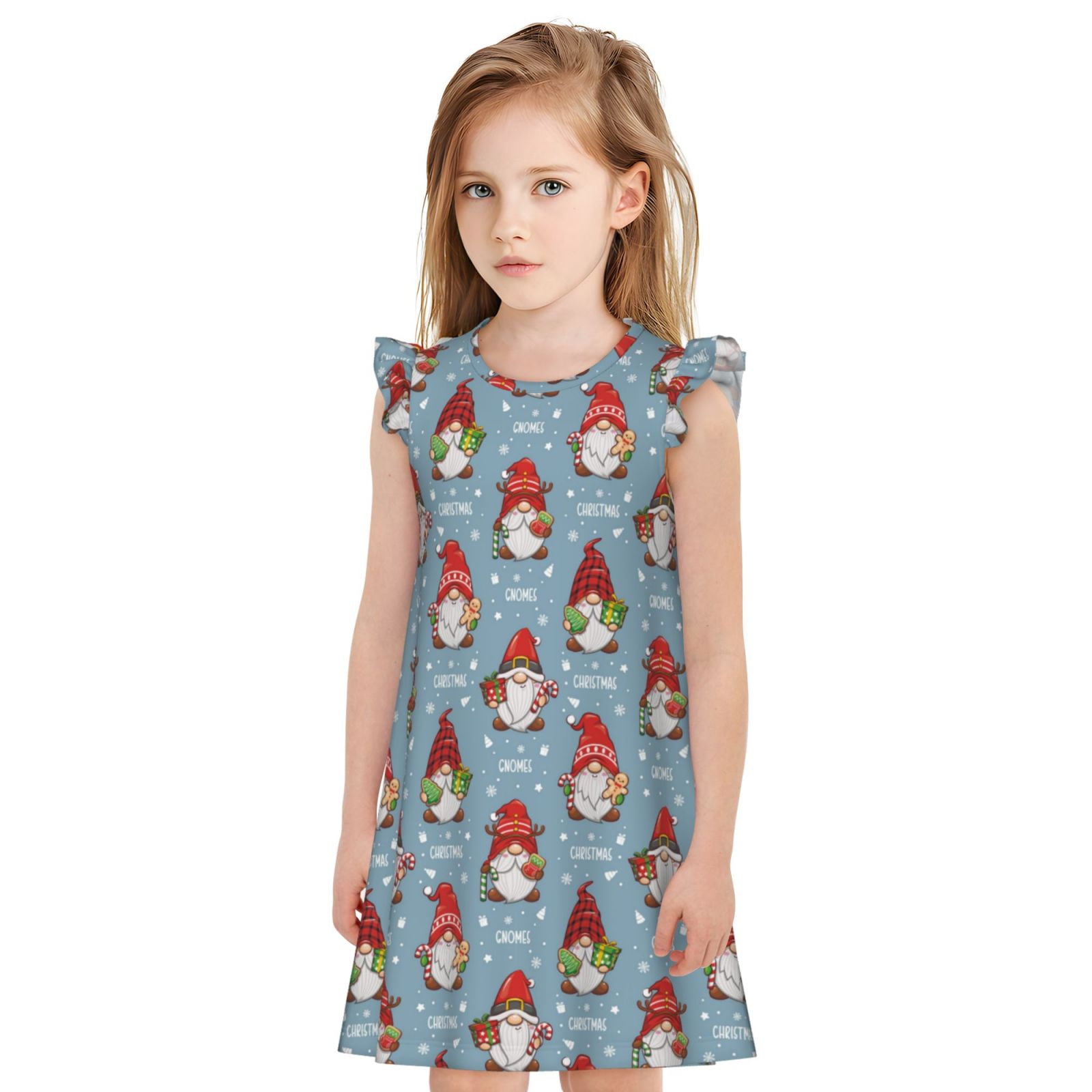 Salouo Snowflake Christmas gnome Print Nightgowns for Girls,Cute kid’s ...