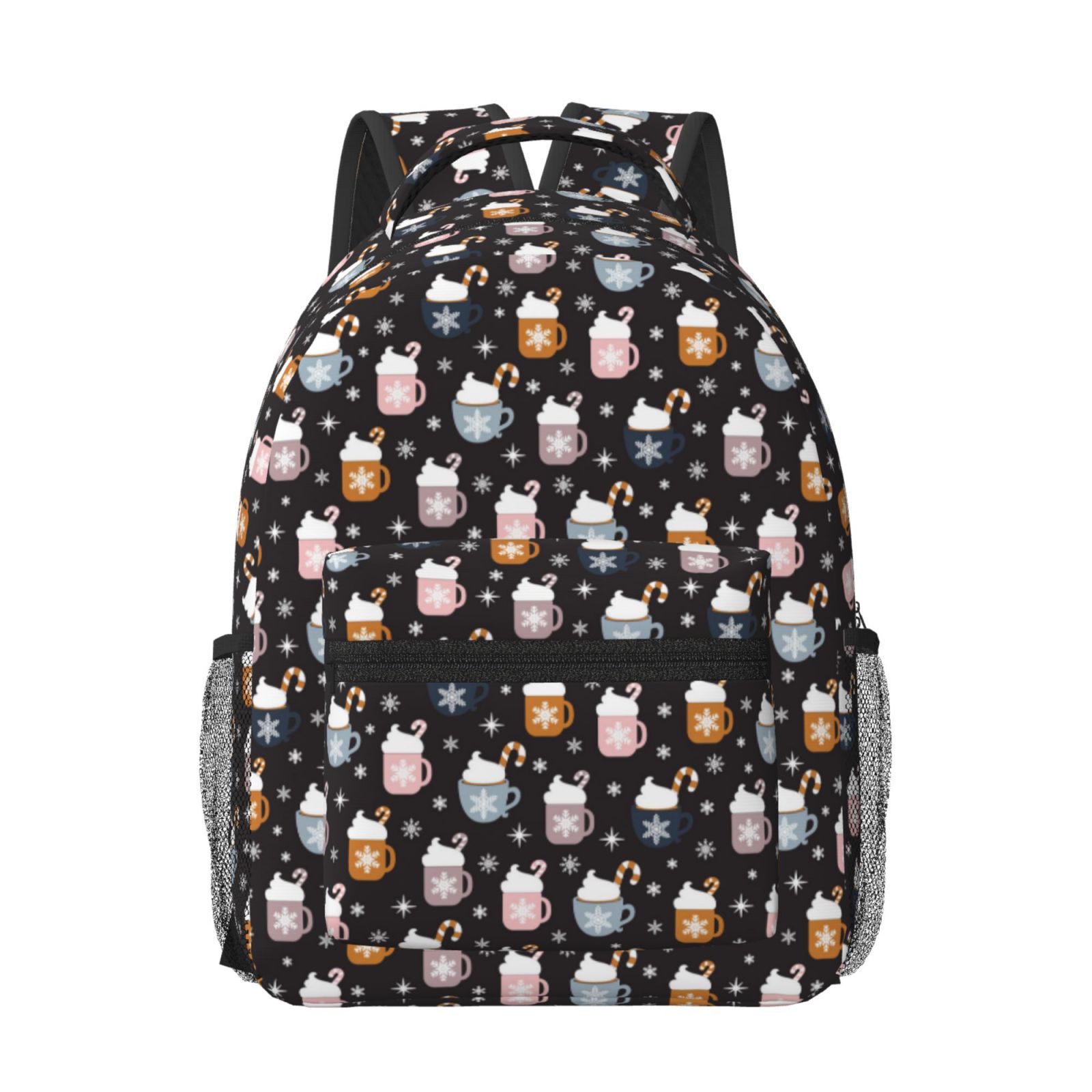 Salouo Snowflake Cream Hot Cocoa Print Laptop Backpack 16.5'' Daypack ...