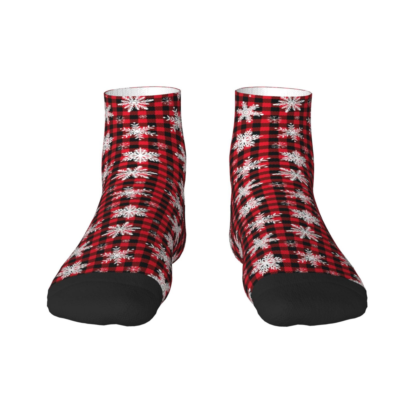Salouo Snowflake red plaid Pattern Unisex Middle Tube Socks,Middle ...