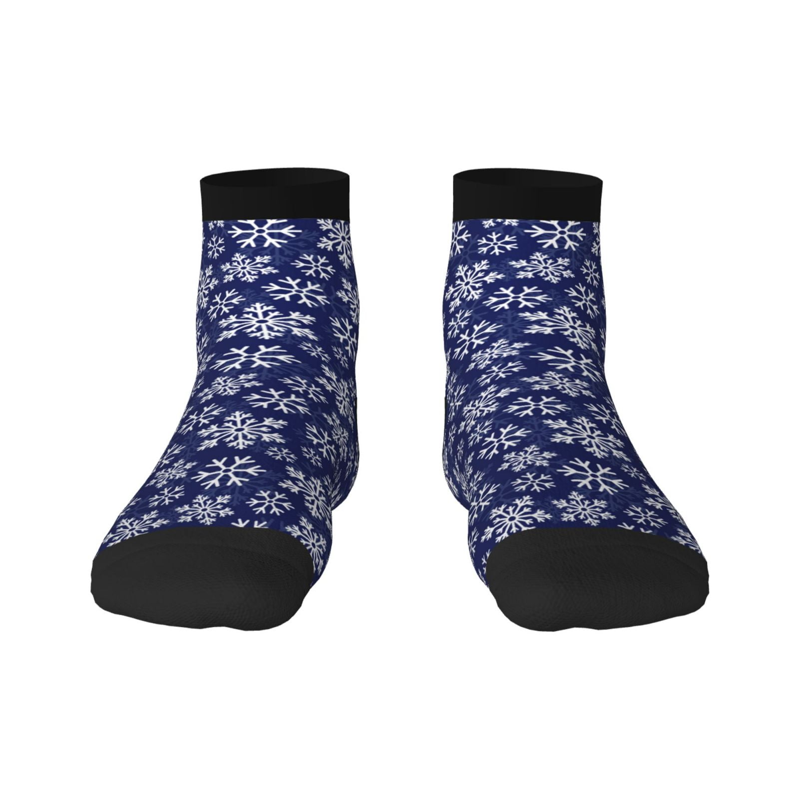 Salouo Snowflakes On Dark Blue Pattern Unisex Middle Tube Socks,Middle ...