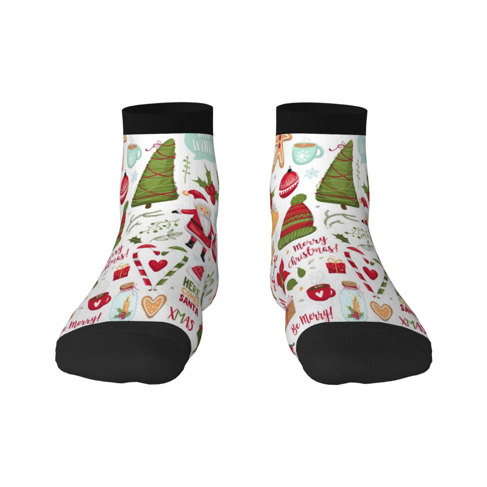 Salouo Snowflakes Santa Claus Pattern Unisex Middle Tube Socks,Middle ...