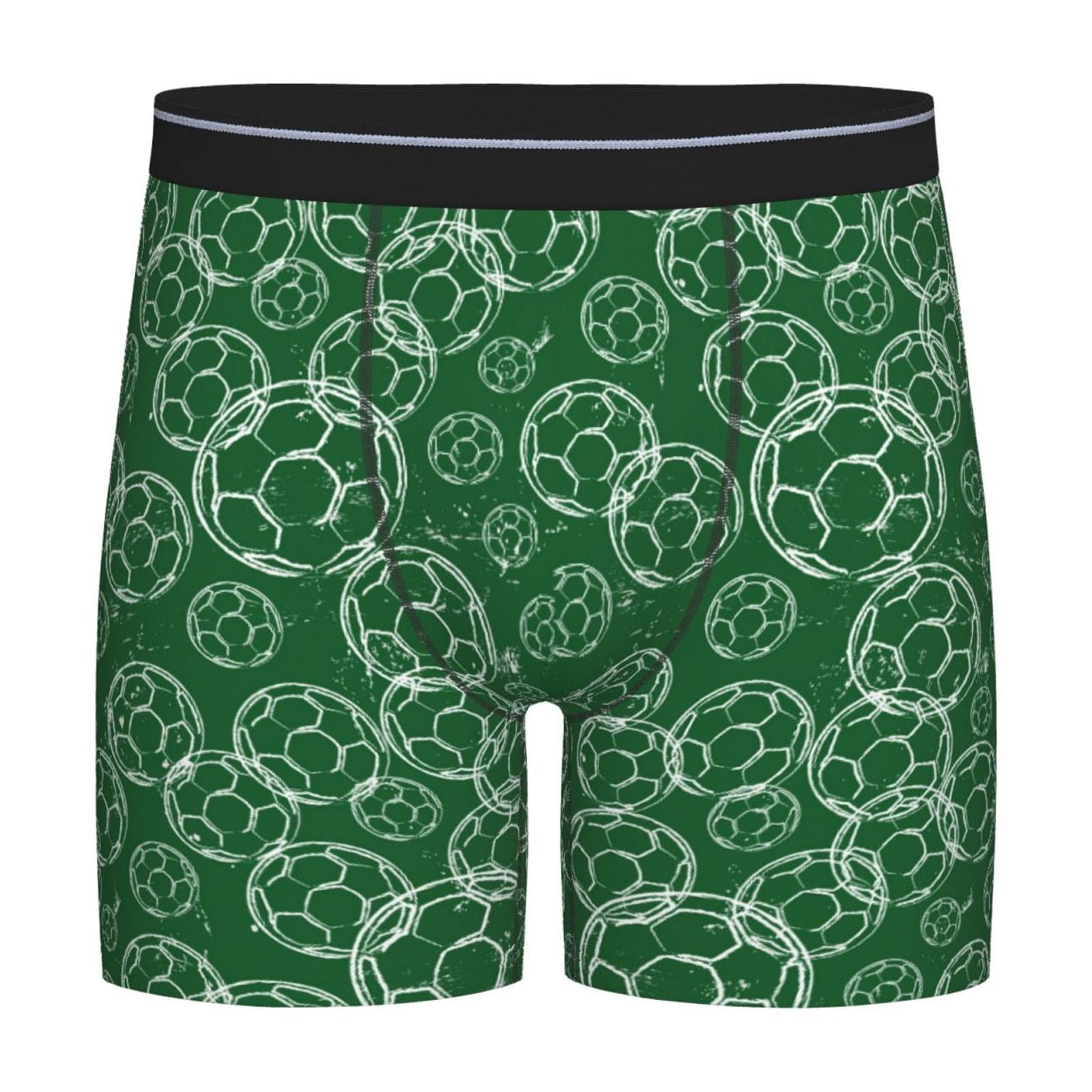 Salouo Soccer Pattern Men's Boxer Briefs, Soft & Breathable Underwear ...