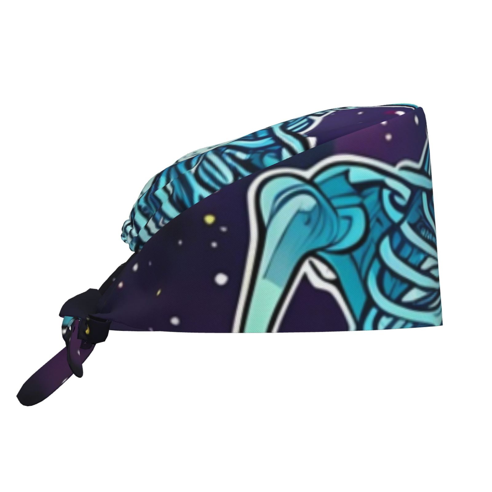 Salouo Space Skeleton Meditation Print Adjustable Working Caps,1 Pcs ...