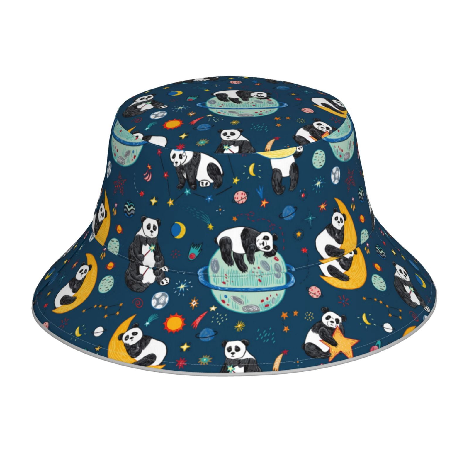 Salouo Space Sleeping Panda Print Unisex Bucket Hat, Outdoor Summer ...
