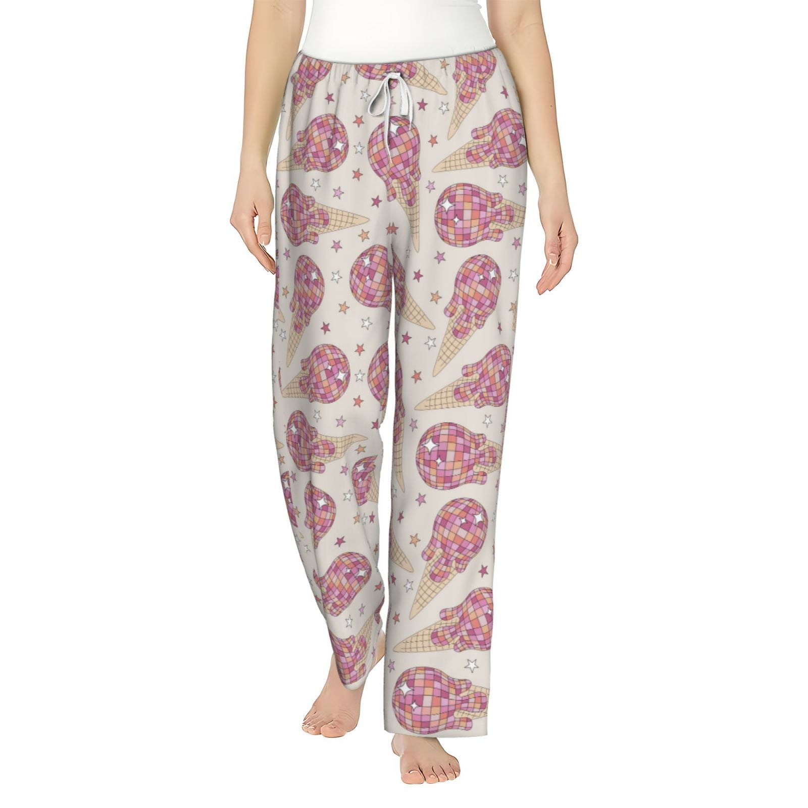 Salouo Sparkling Ice Cream Print Women's Pajama Pants Casual Loose ...