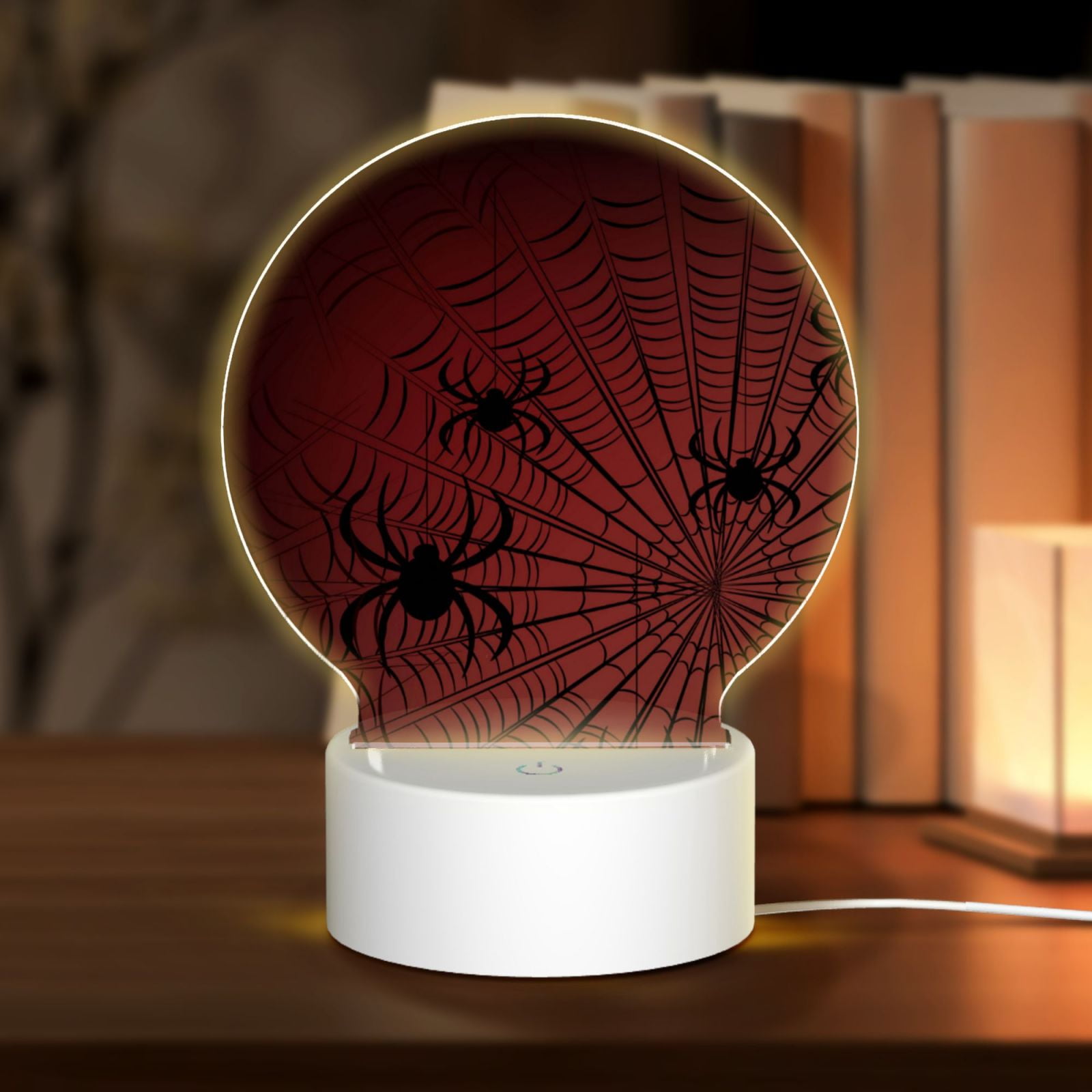 Salouo Spiders On A Web for Round Acrylic Night Light - Acrylic Sheets ...