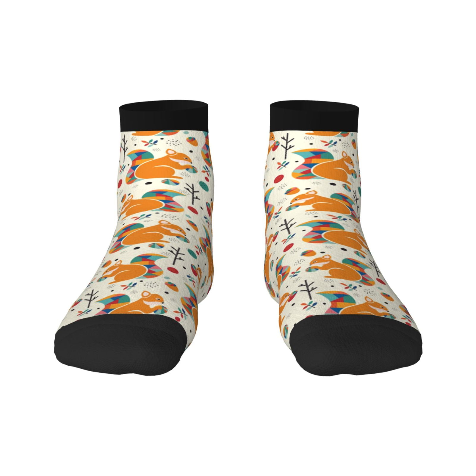 Salouo Squirrel With Colorful Tail Pattern Unisex Middle Tube Socks ...