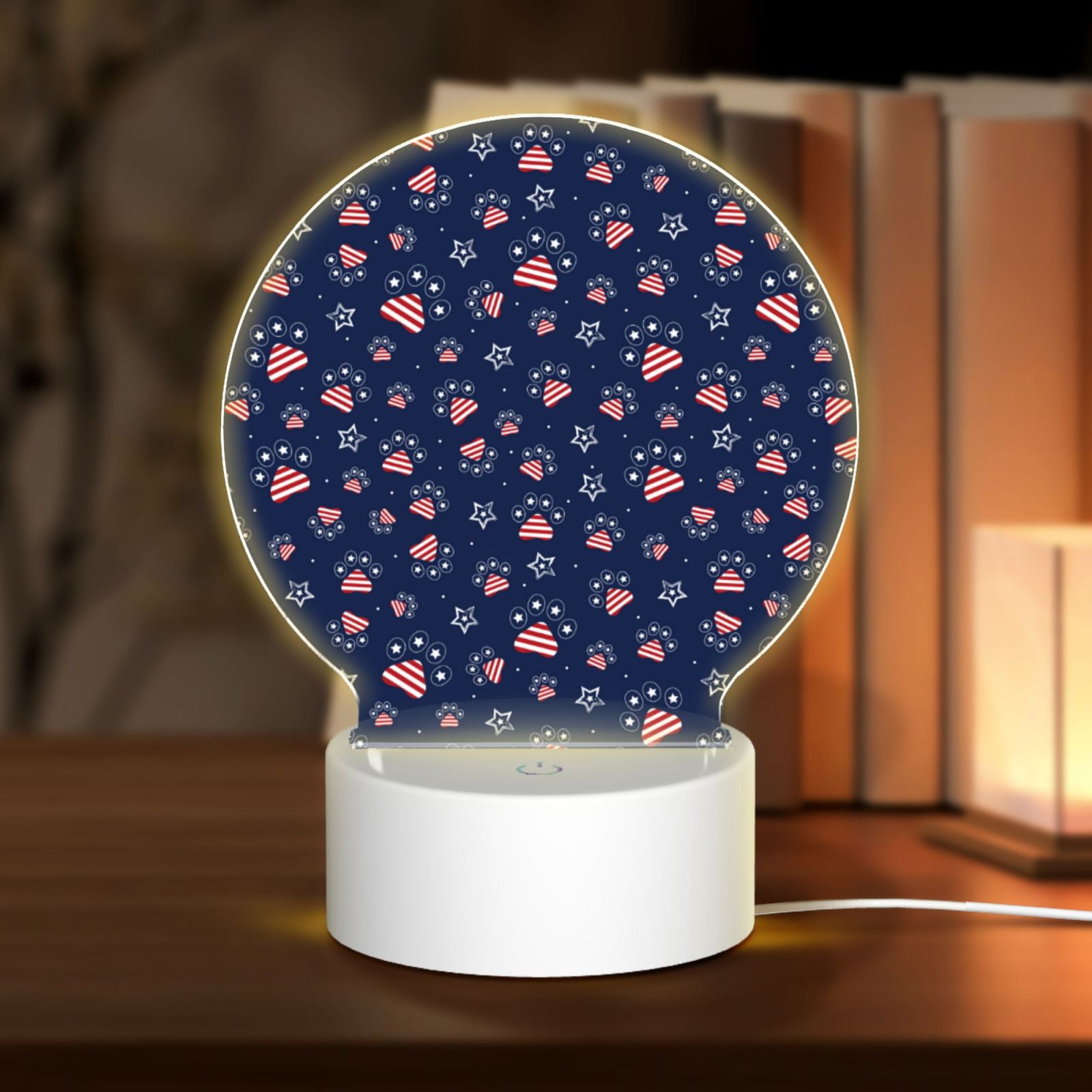Salouo Star Dog Paw for Round Acrylic Night Light - Acrylic Sheets with ...