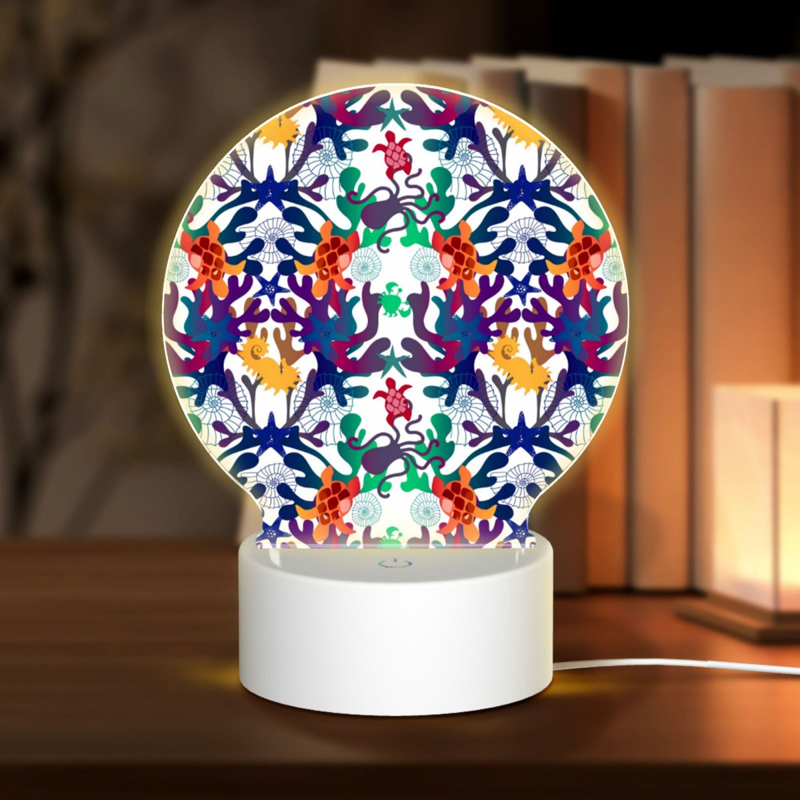 Salouo Starfish And Turtle for Round Acrylic Night Light - Acrylic ...