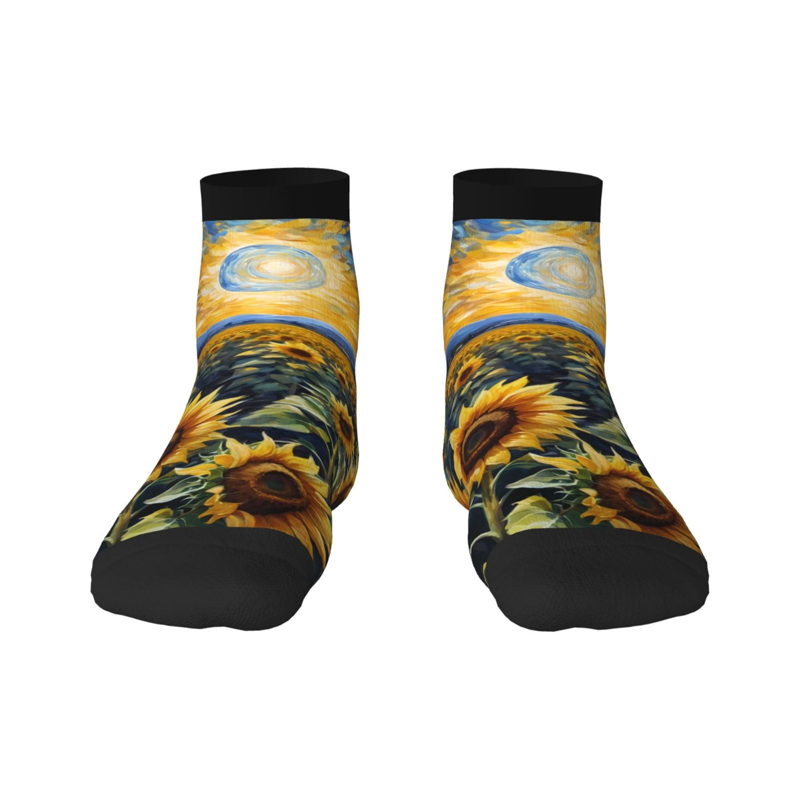 Salouo Starry Sky Moon Sunflower Pattern Unisex Middle Tube Socks ...