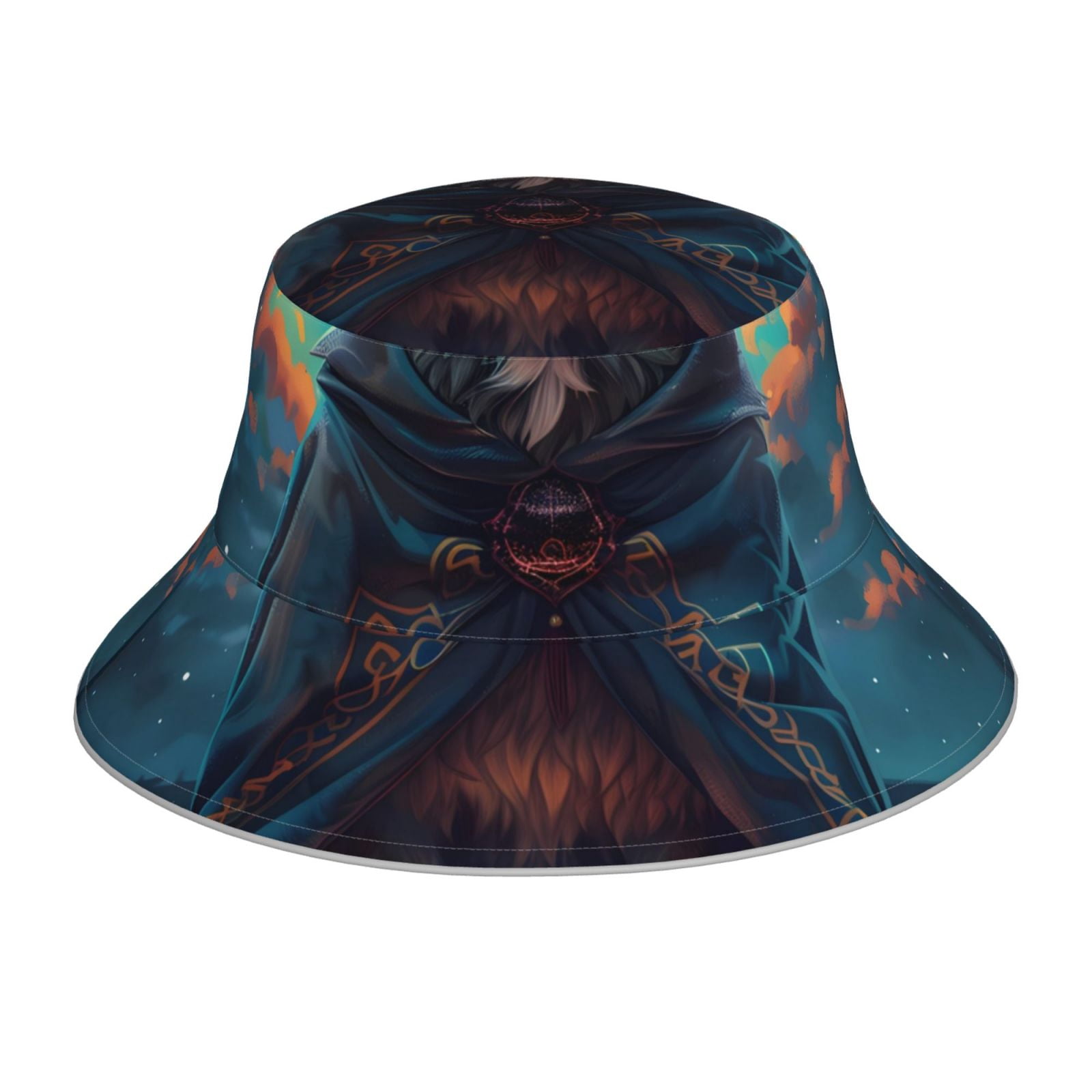 Salouo Starry Sky Moon Wolf Leader Print Unisex Bucket Hat, Outdoor ...