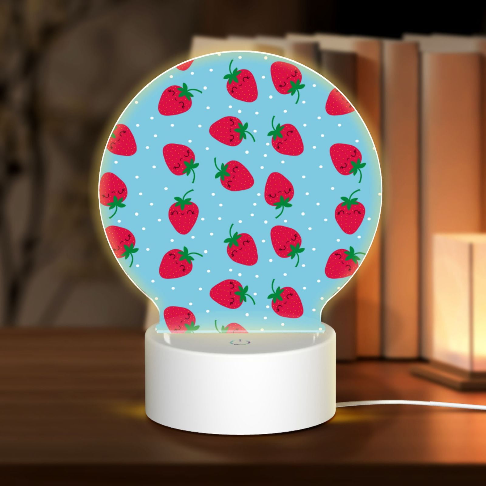 Salouo Strawberries for Round Acrylic Night Light - Acrylic Sheets with ...