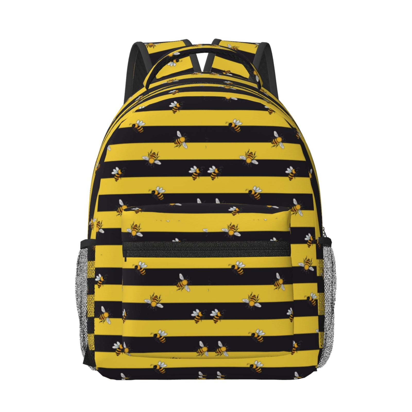 Salouo Striped With Bees Print Laptop Backpack 16.5'' Daypack Carry On ...