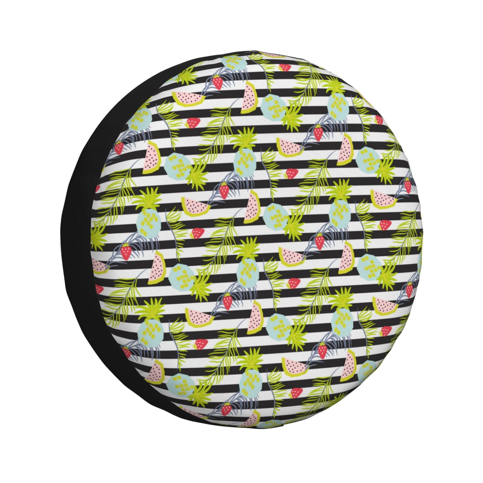 Salouo Striped With Palm Tree Branches Print Spare Tire Cover 14-17 ...