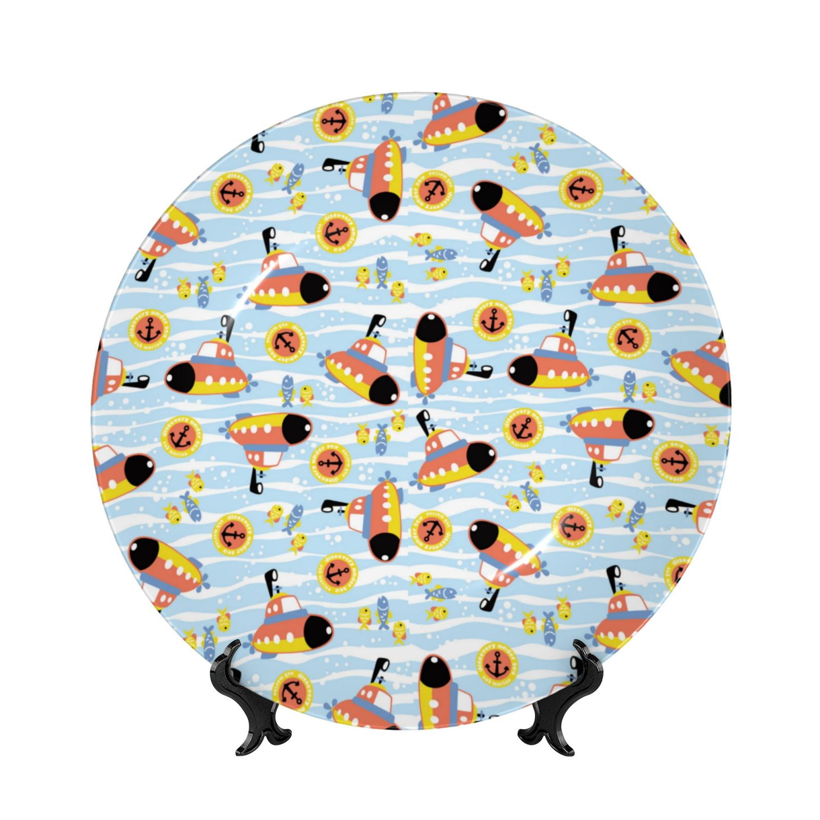 Salouo Submarine With Fishes Undersea Pattern Bone China Decorative ...