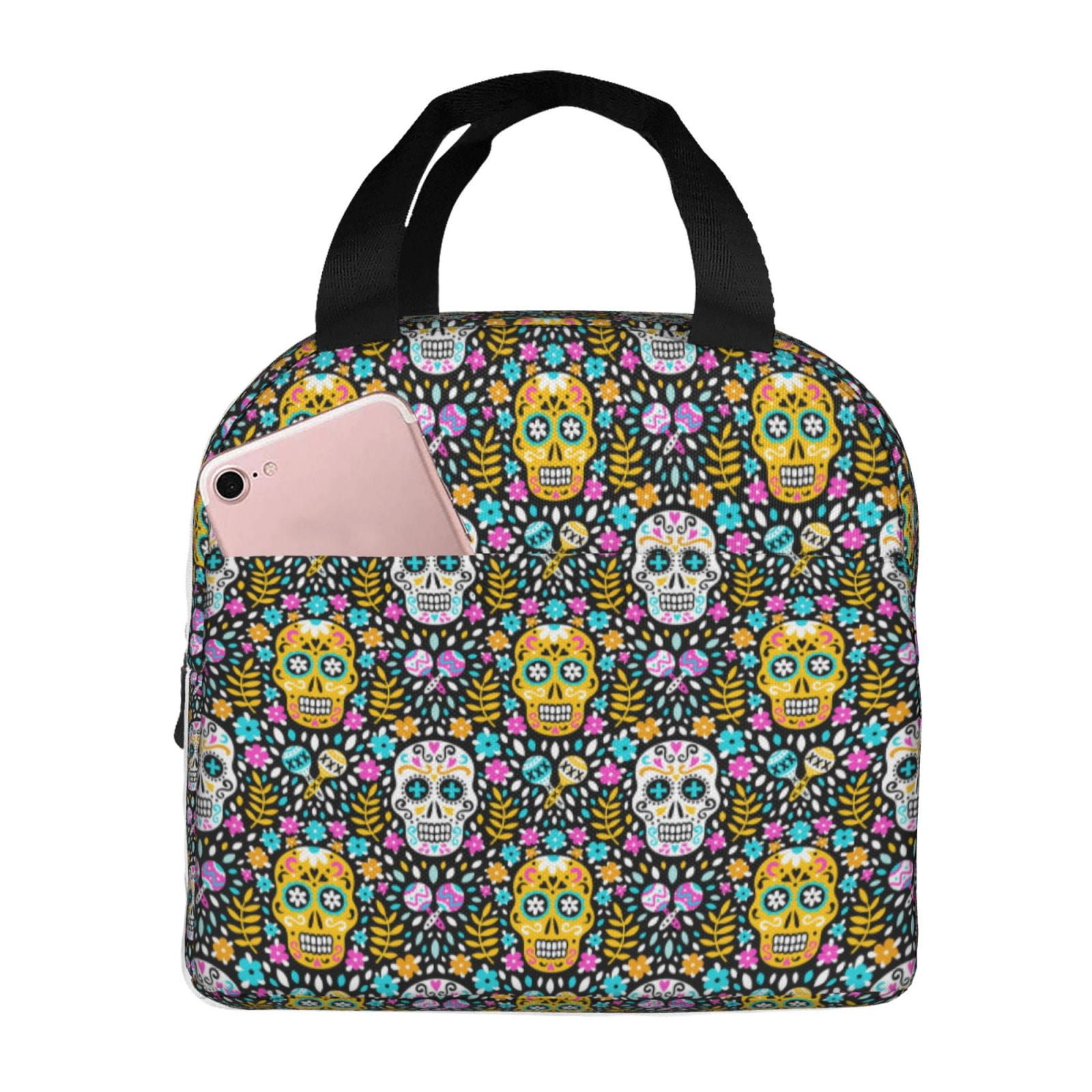 Salouo Sugar Skulls for Unisex Lunch Bag Leakproof Lunch Tote Large ...