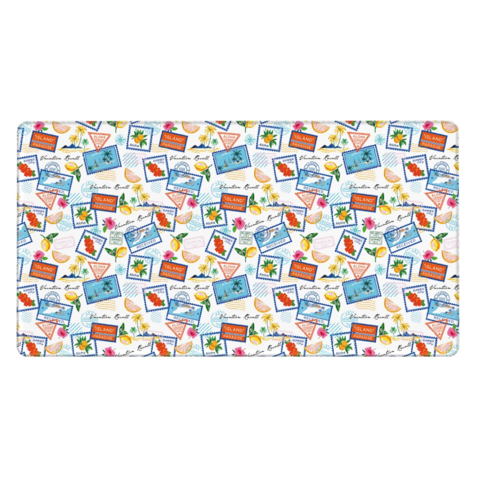 Salouo Summer Stamp Print Large Mouse Pad,Extended Mat Desk Pad, 3mm ...