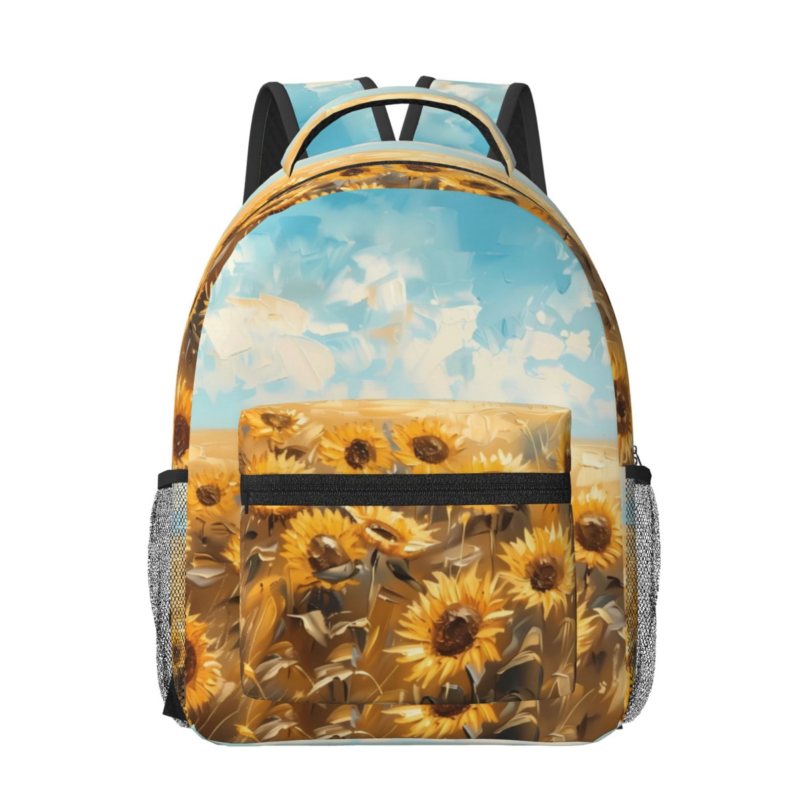 Salouo Sunflower Field Bliss Print Laptop Backpack 16.5'' Daypack Carry ...