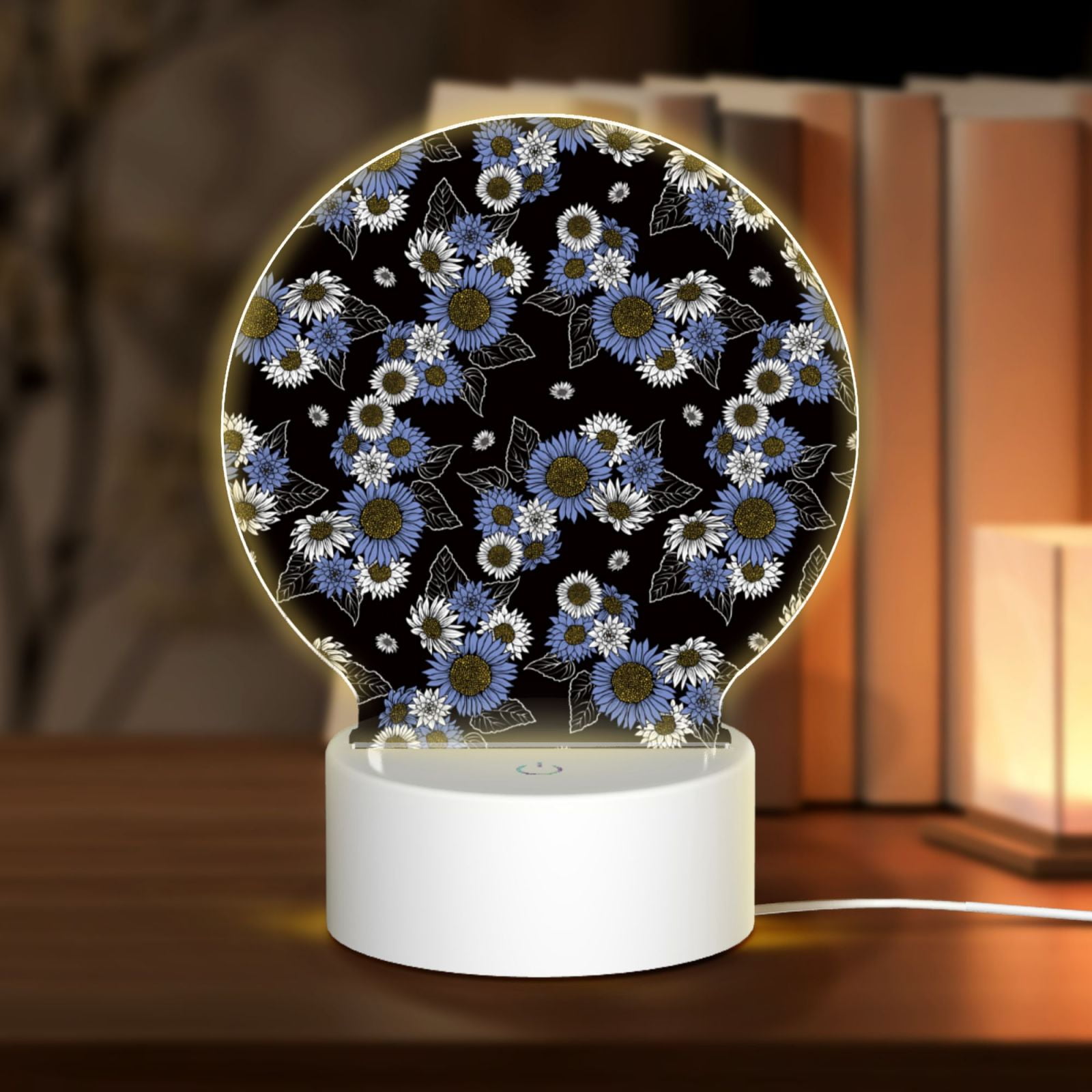 Salouo Sunflowers for Round Acrylic Night Light - Acrylic Sheets with ...