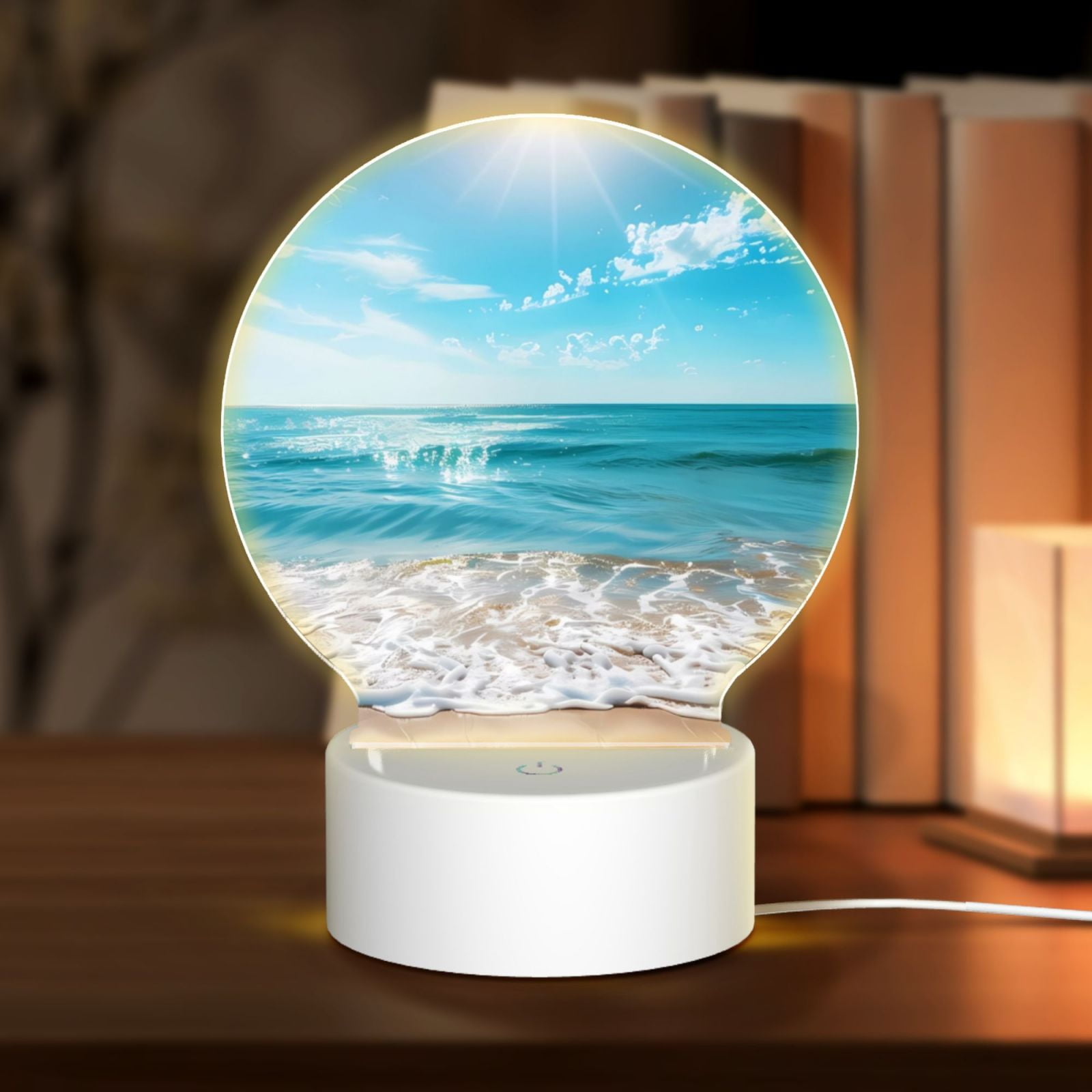 Salouo Sunny Ocean Waves for Round Acrylic Night Light - Acrylic Sheets ...
